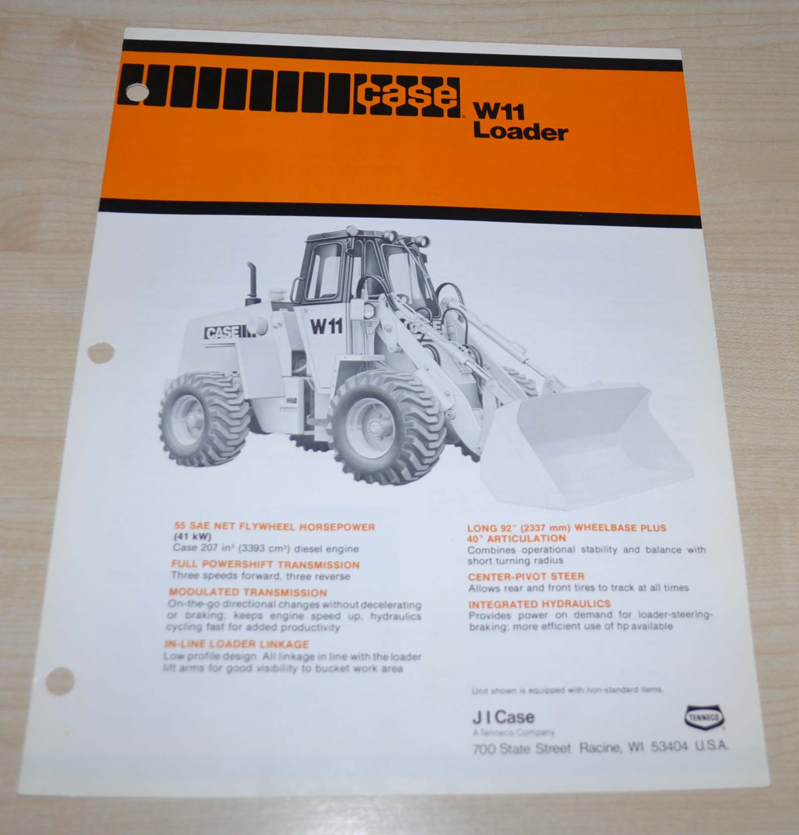 Case W11 Loader Tractor Brochure Sales Prospekt – AUTO BROCHURE