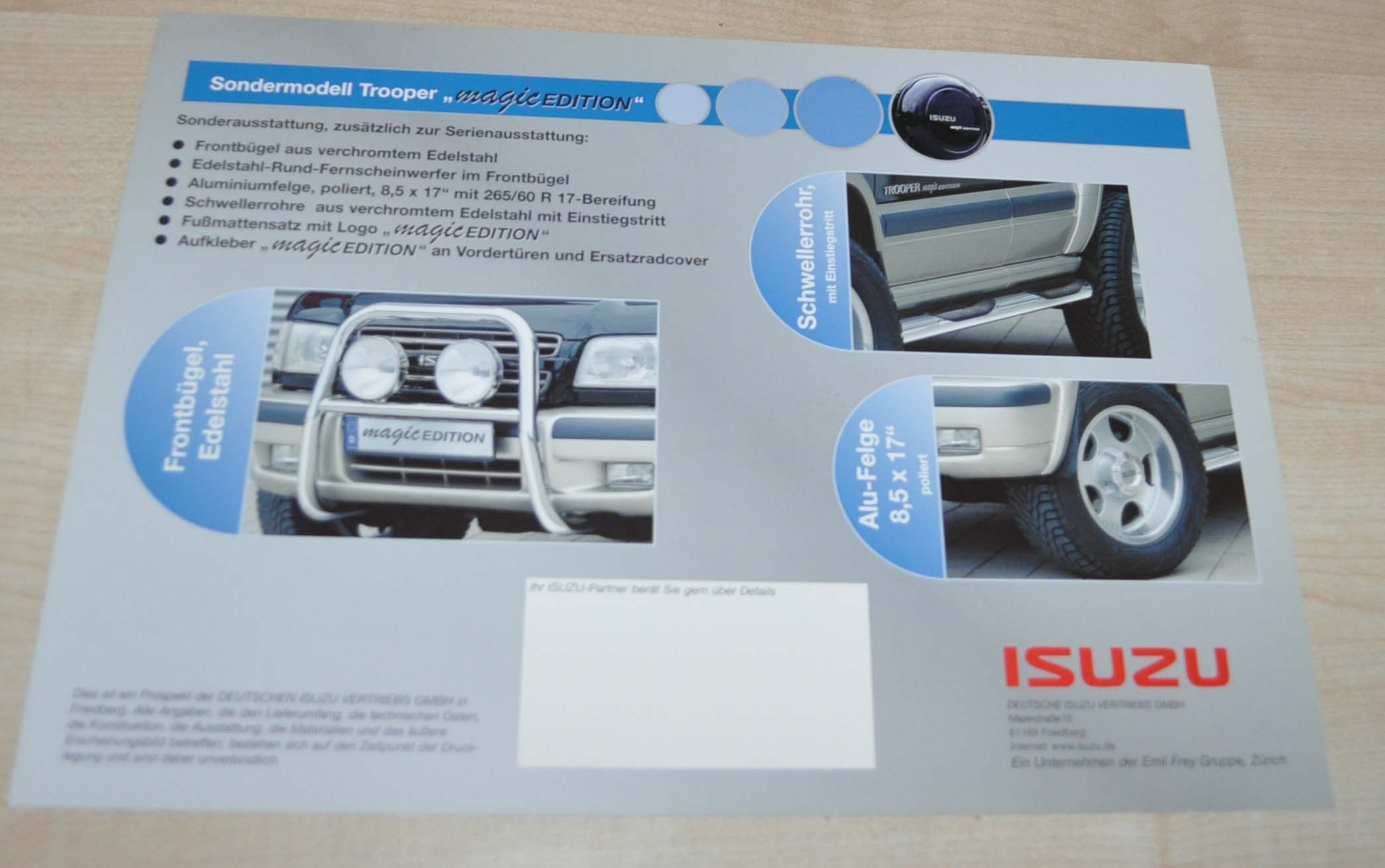 Isuzu Trooper SOR Tuning Brochure Prospekt DE – AUTO BROCHURE
