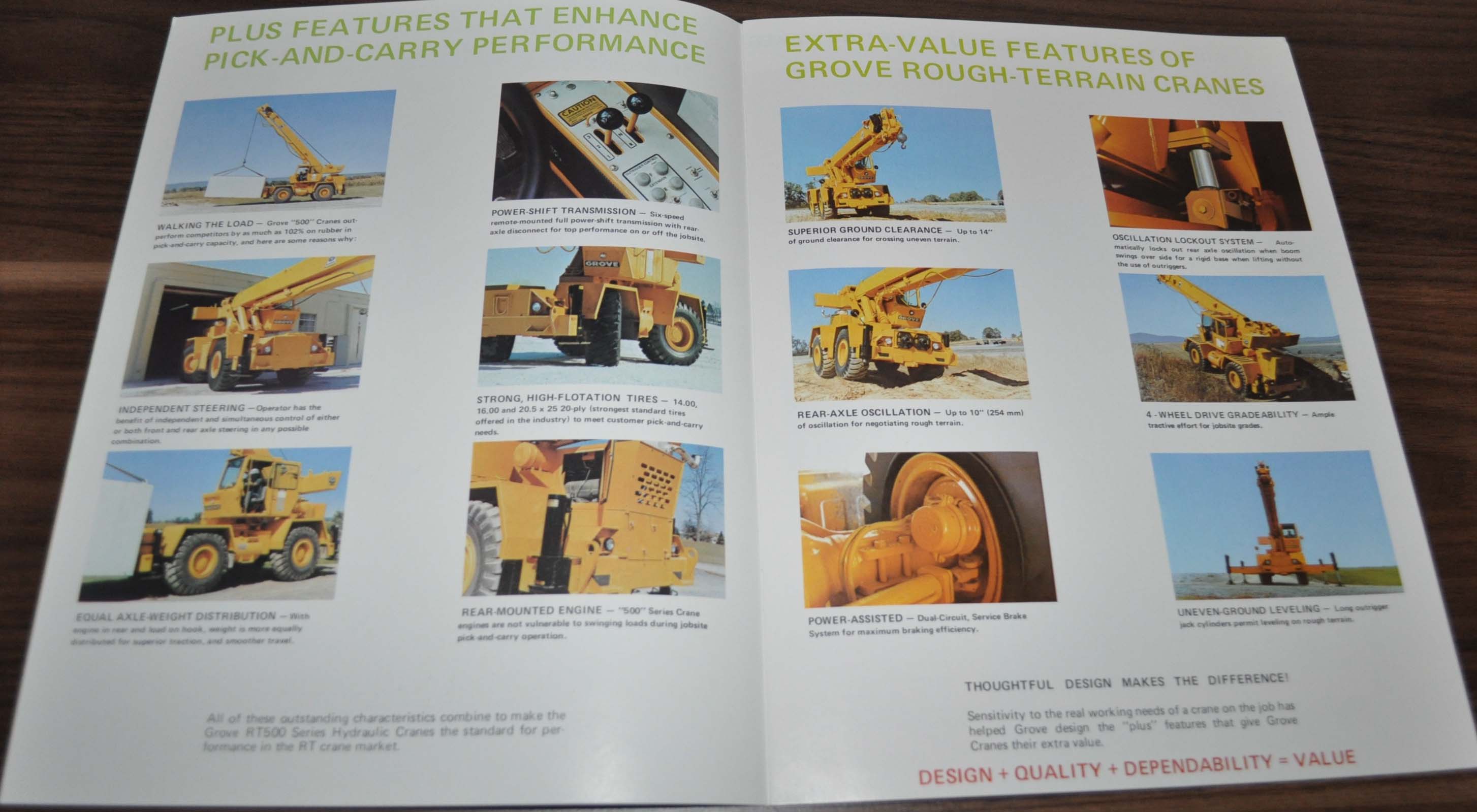 Grove RT500 Series Hydraulic Cranes Specification Brochure Prospekt ...