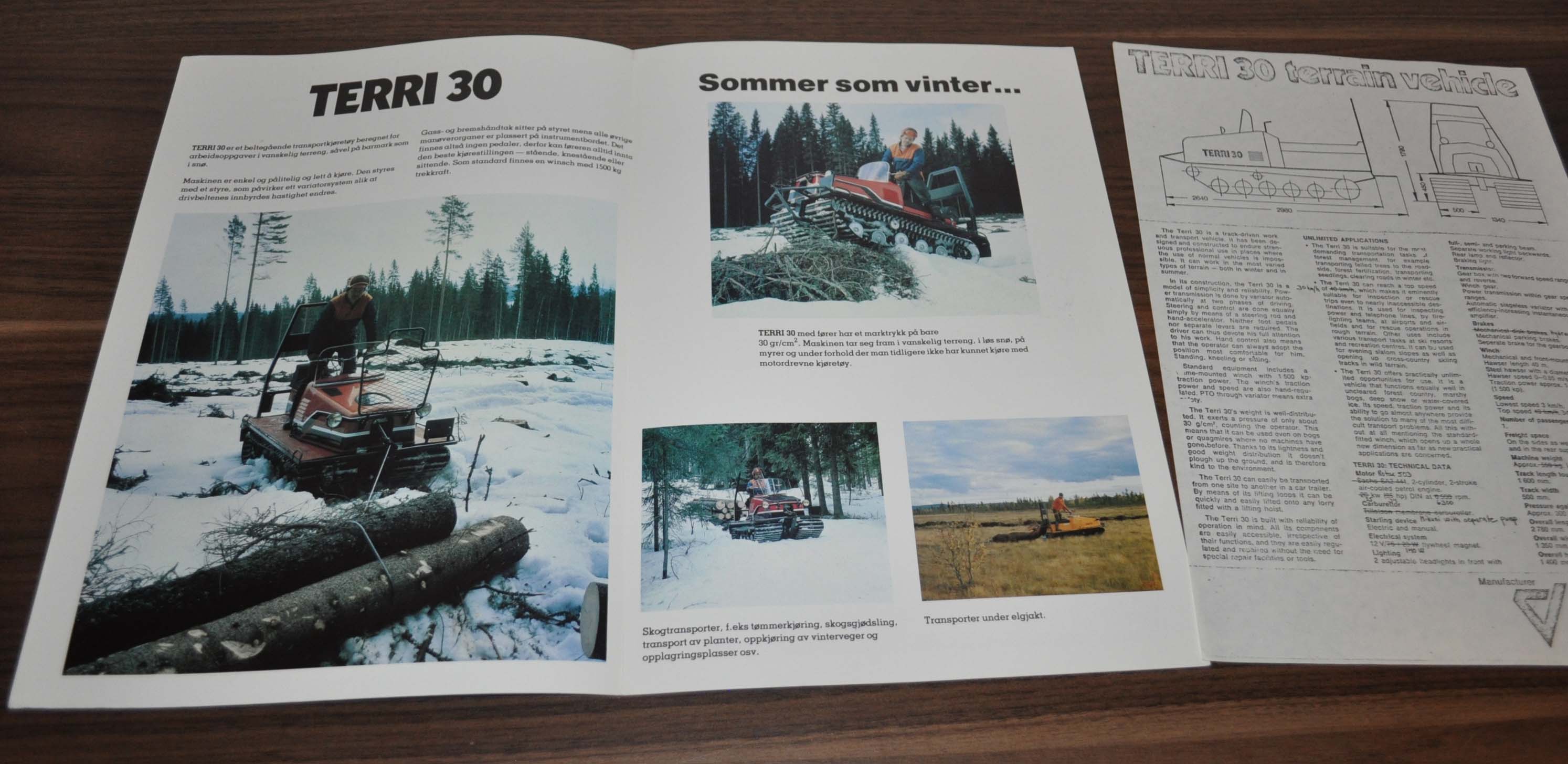 Valmet Terri 30 Snow Crawler All Terrain Vehicle Brochure Prospekt ...