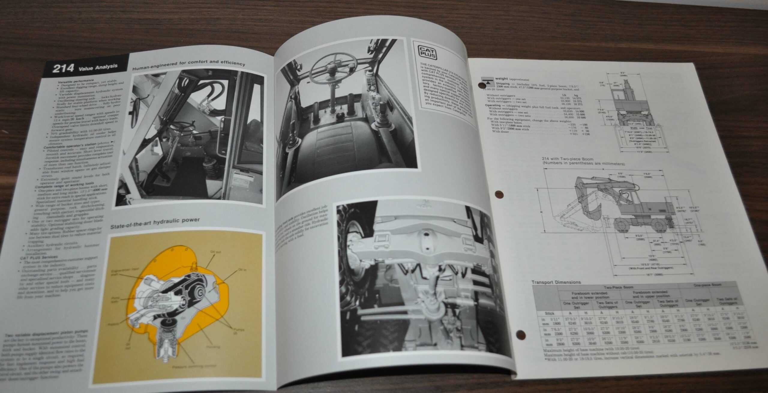 Caterpillar 214 Excavator Cat Specification Technical Data Brochure ...