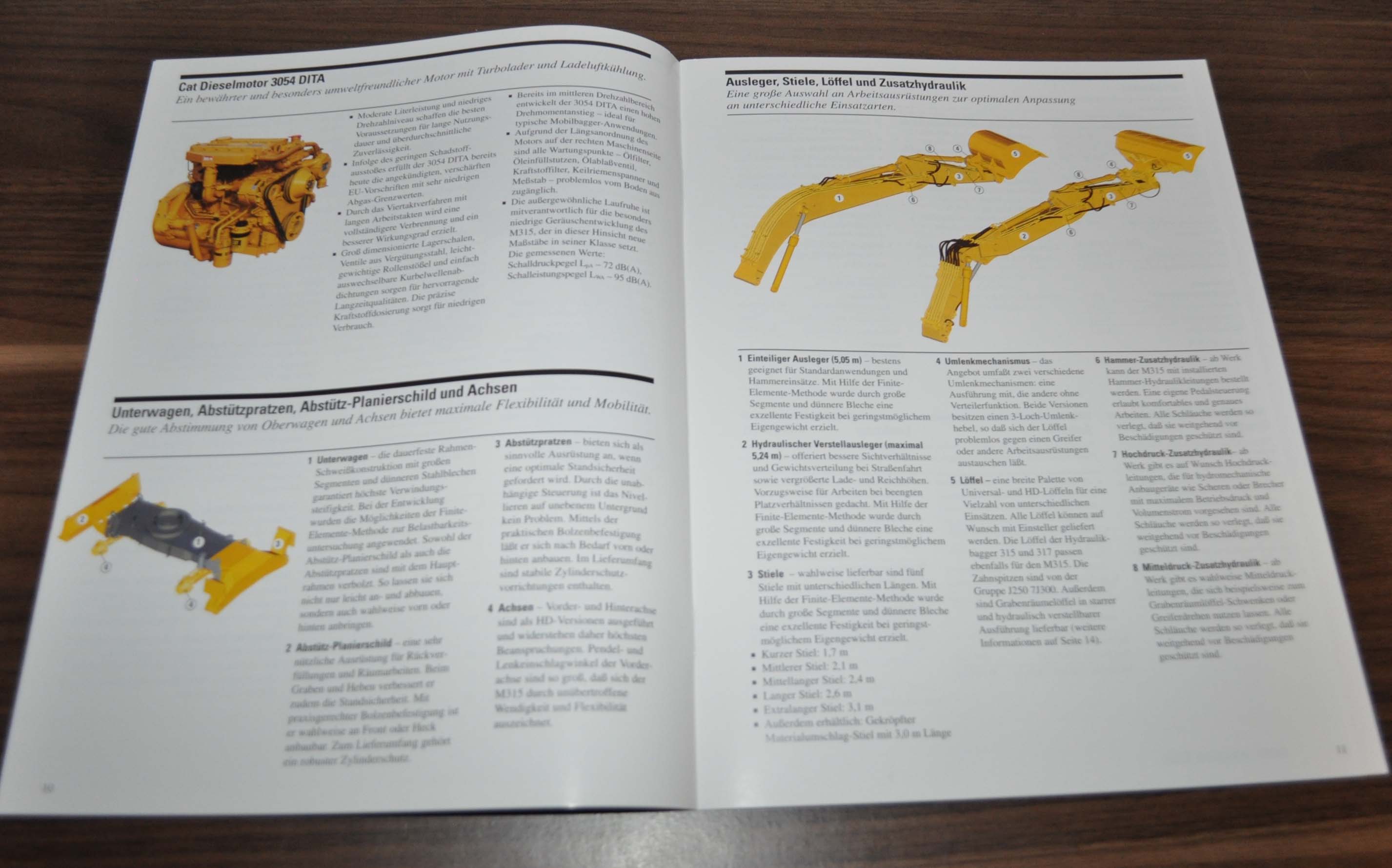Caterpillar M315 Mobilbagger Excavator Cat Specification Brochure ...