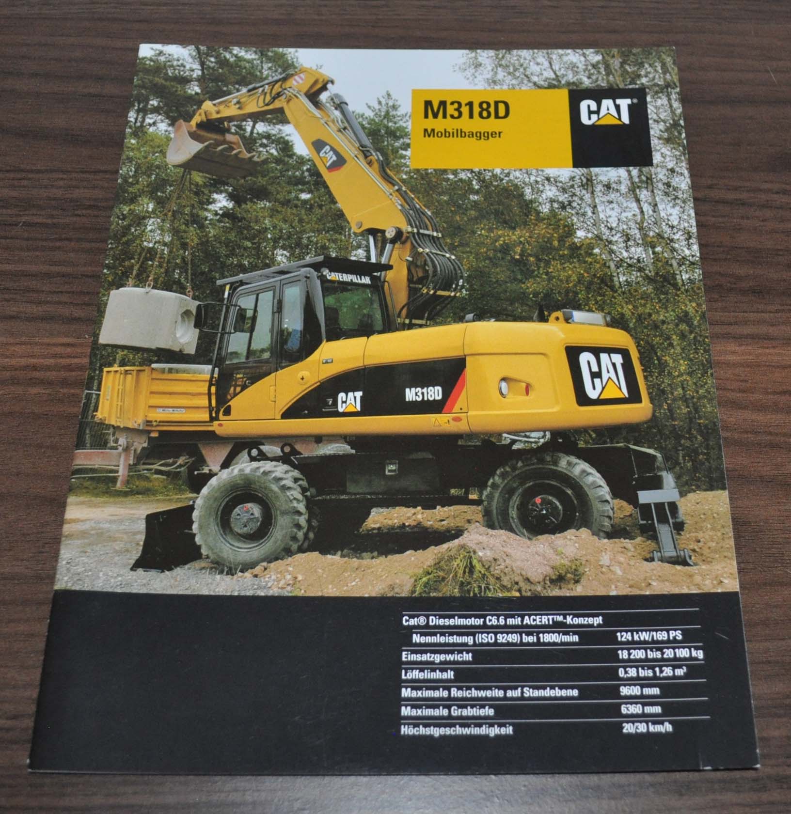 Caterpillar M318D Mobilbagger Excavator Cat Specification Brochure ...