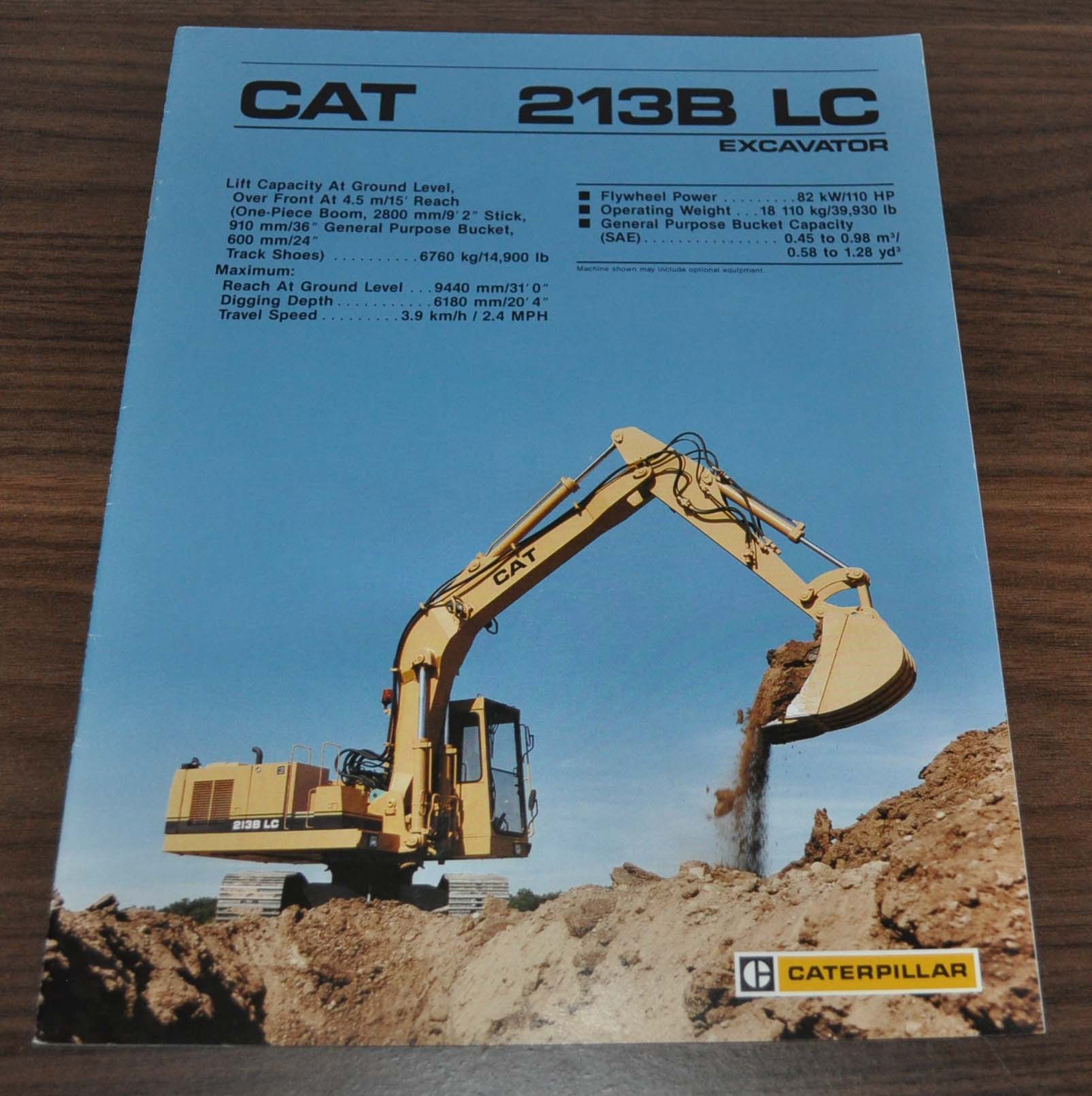 Caterpillar 213B LC Excavator Cat Specification Technical Data Brochure ...