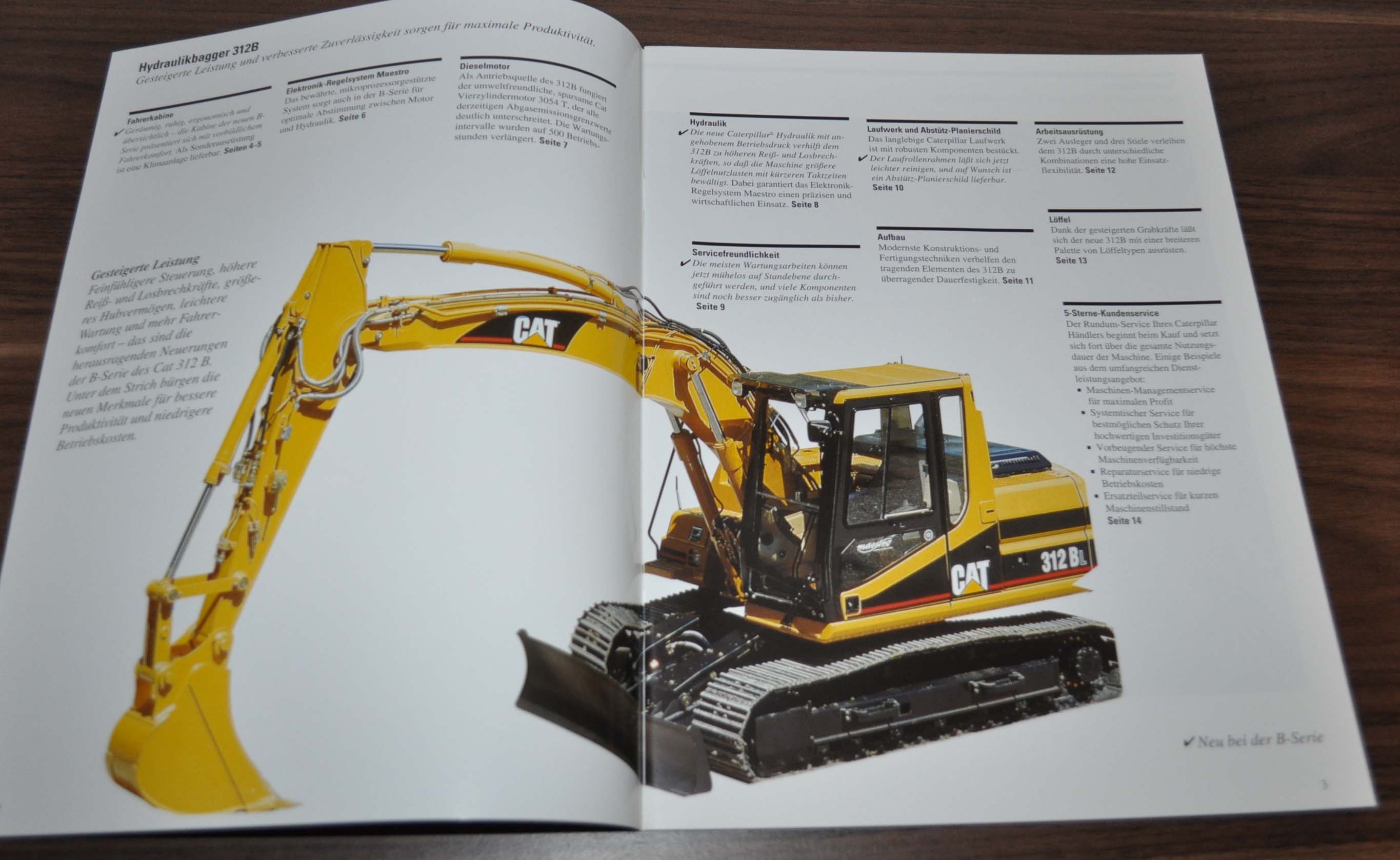 Caterpillar 312B L Bagger Excavator Cat Specification Brochure Prospekt ...