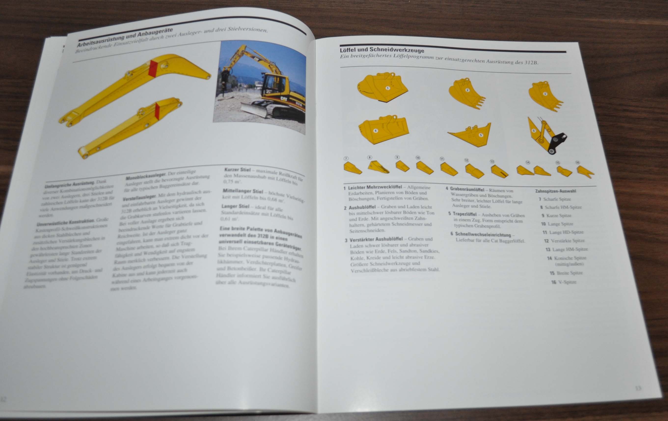 Caterpillar 312B L Bagger Excavator Cat Specification Brochure Prospekt ...