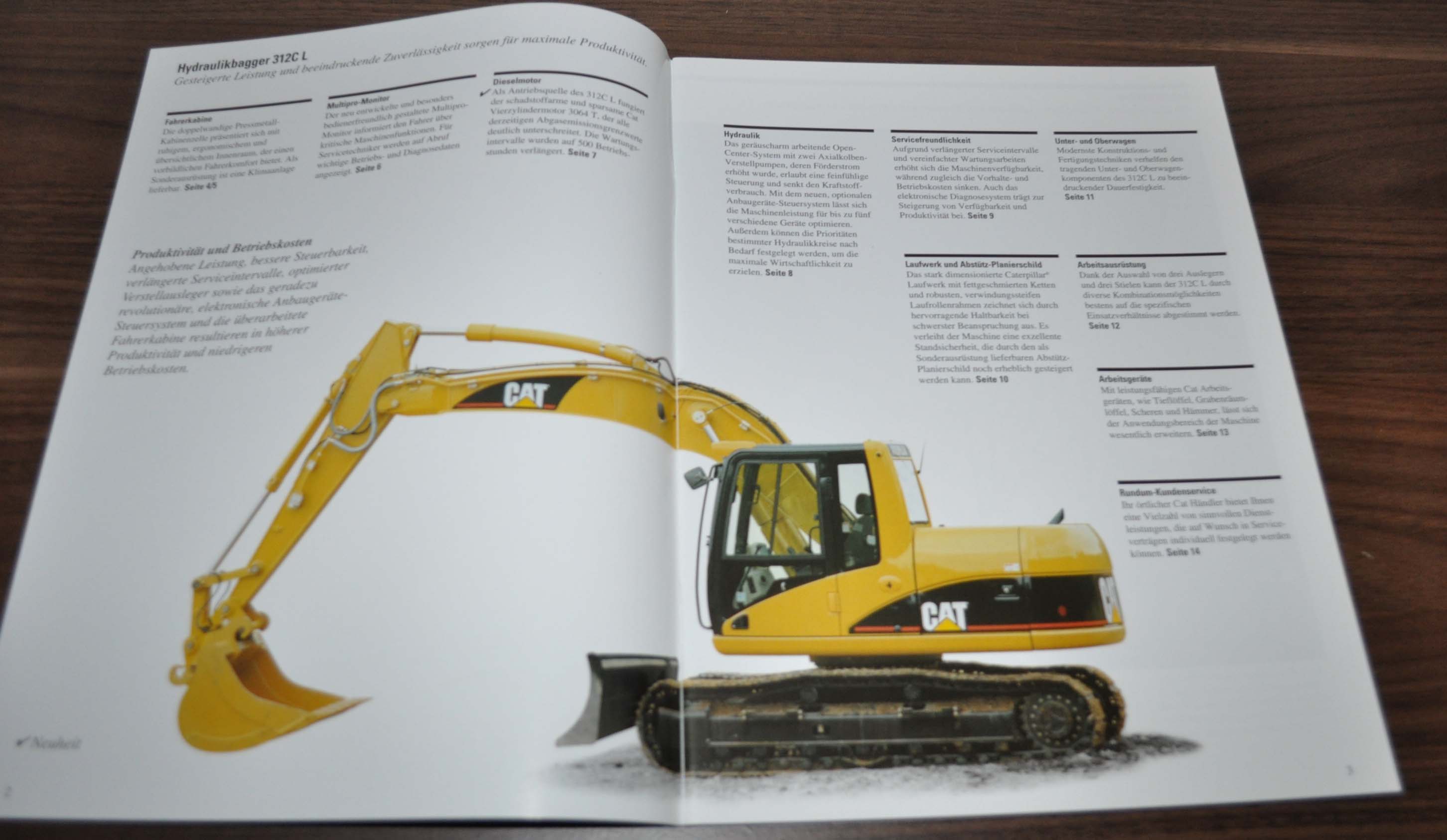 Caterpillar 312C L Bagger Excavator Cat Specification Brochure Prospekt DE – AUTO BROCHURE