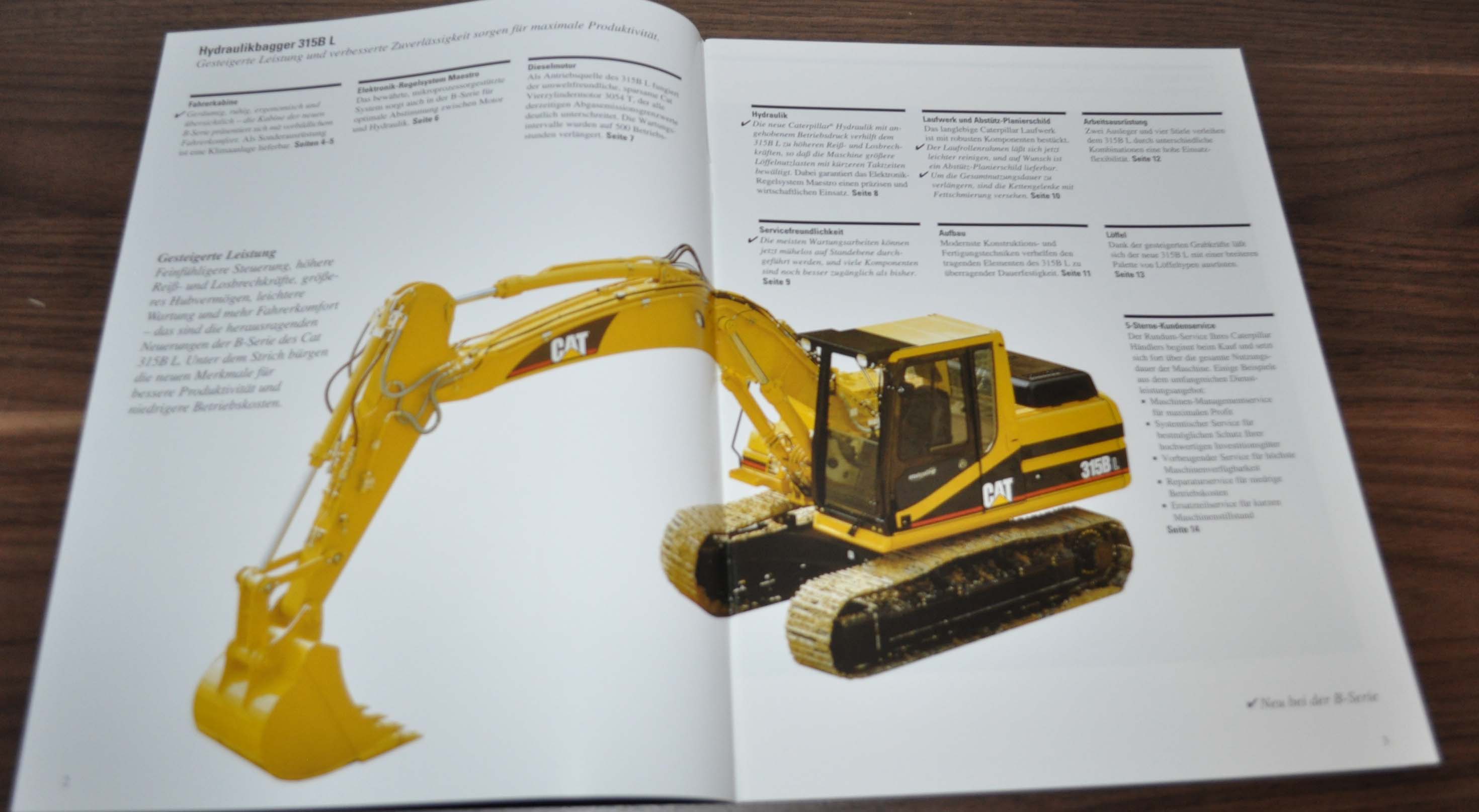 Caterpillar 315B L Bagger Excavator Cat Specification Brochure Prospekt ...
