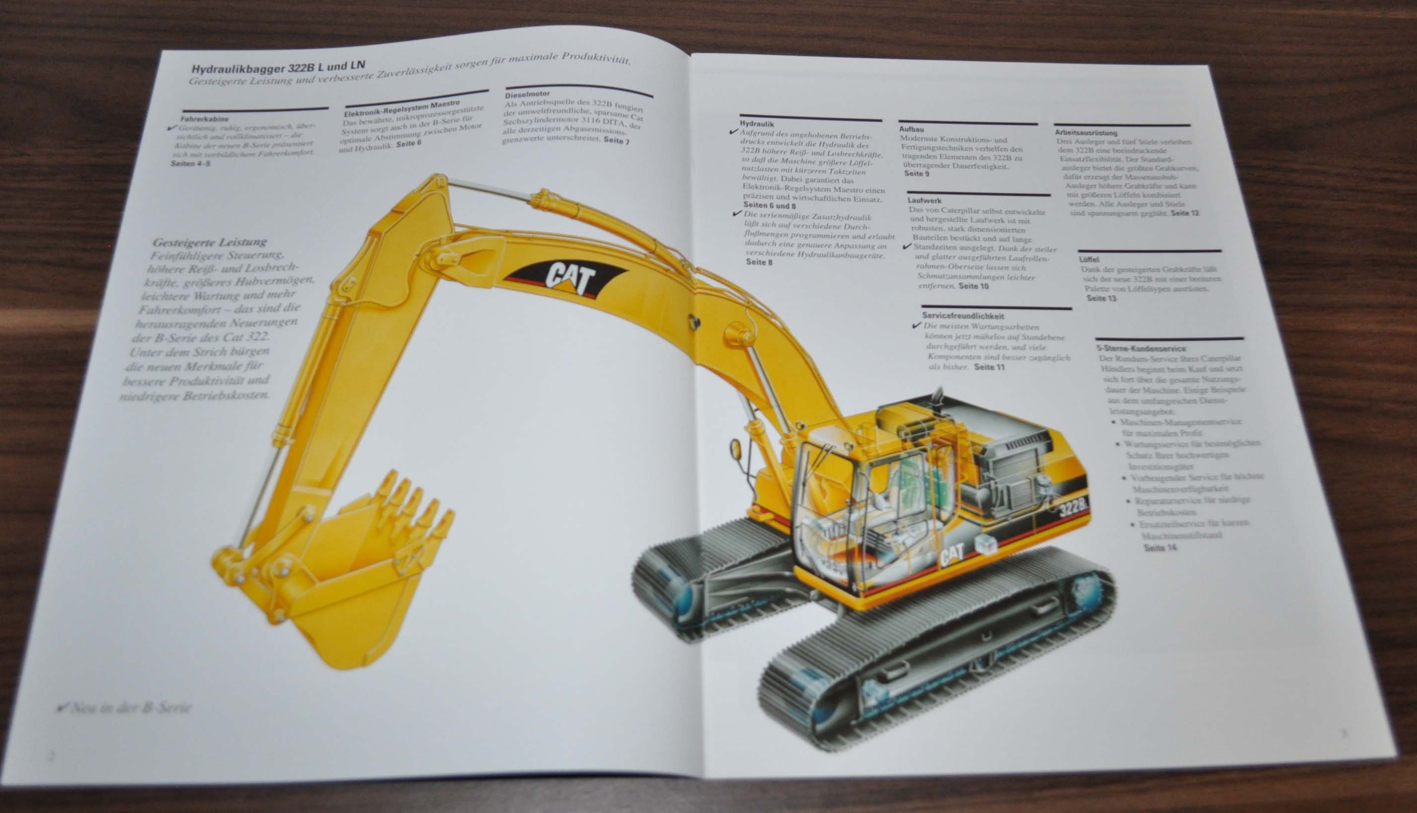 Caterpillar 322B L/LN Bagger Excavator Cat Specification Brochure ...
