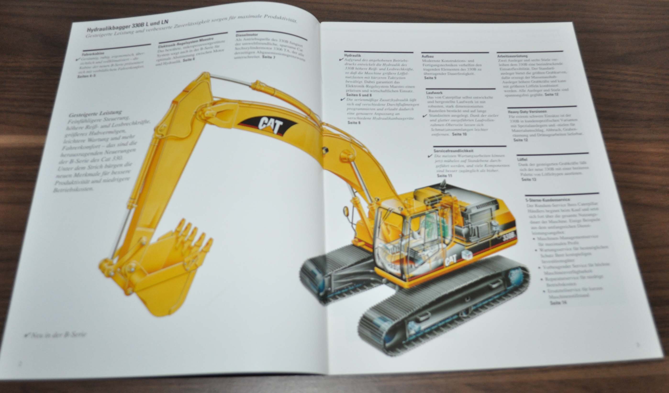 Caterpillar 330B L/LN Bagger Excavator Cat Specification Brochure ...