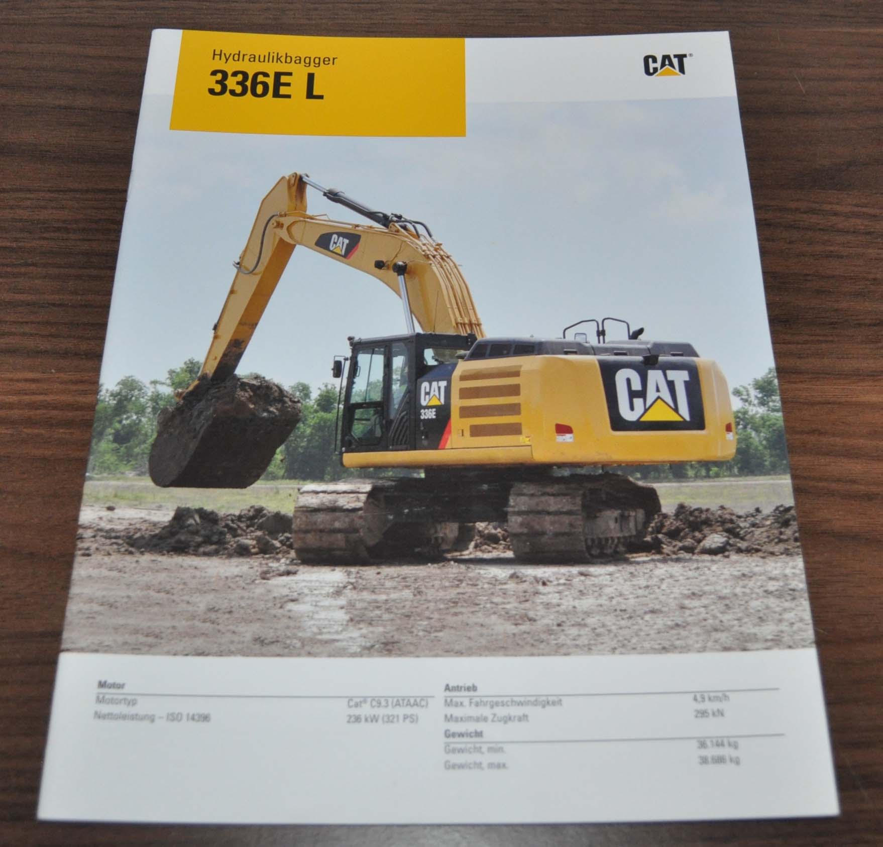 Caterpillar 336E L Bagger Excavator Cat Specification Brochure Prospekt ...