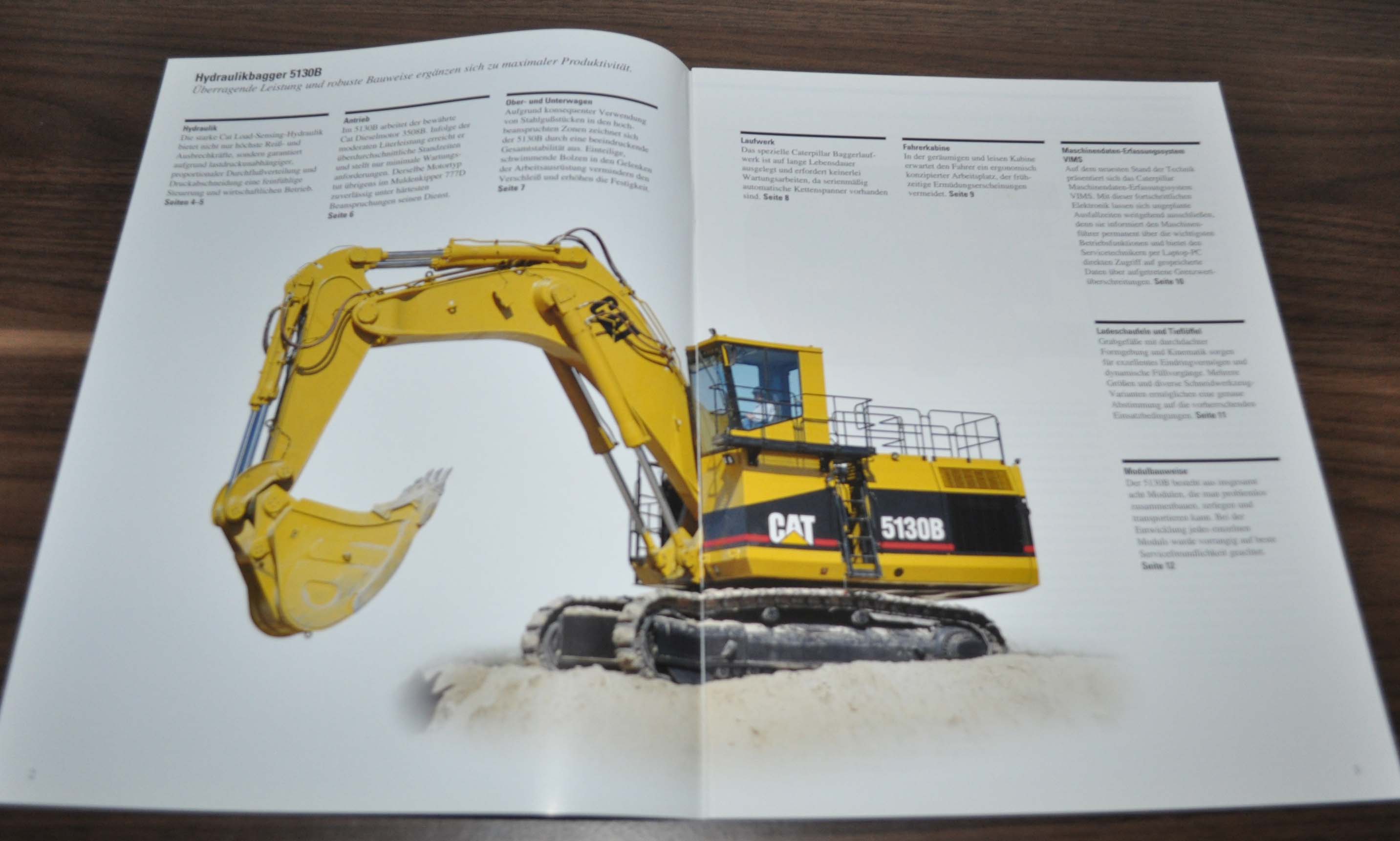 Caterpillar 5130B Bagger Excavator Cat Specification Brochure Prospekt ...