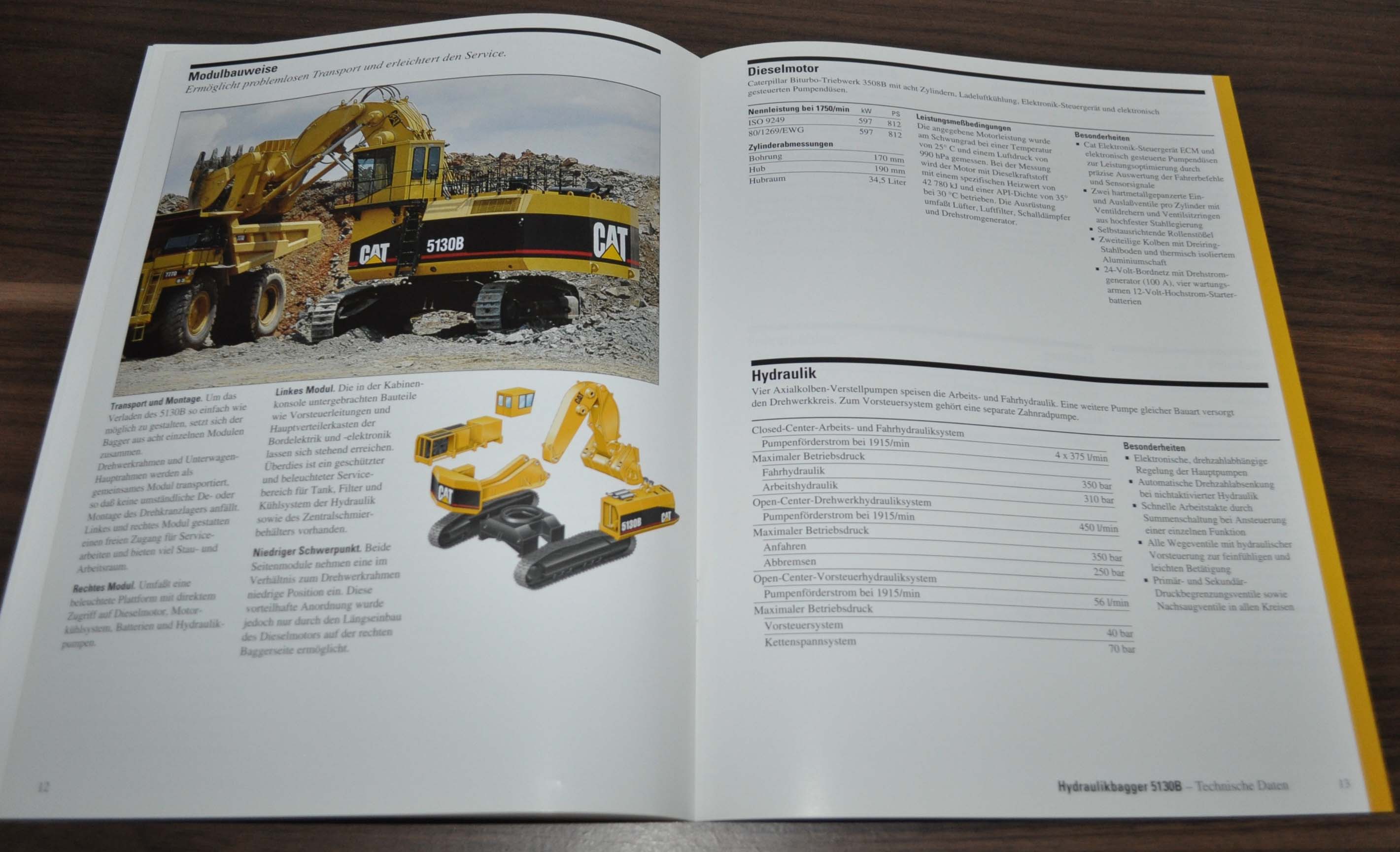 Caterpillar 5130B Bagger Excavator Cat Specification Brochure Prospekt ...