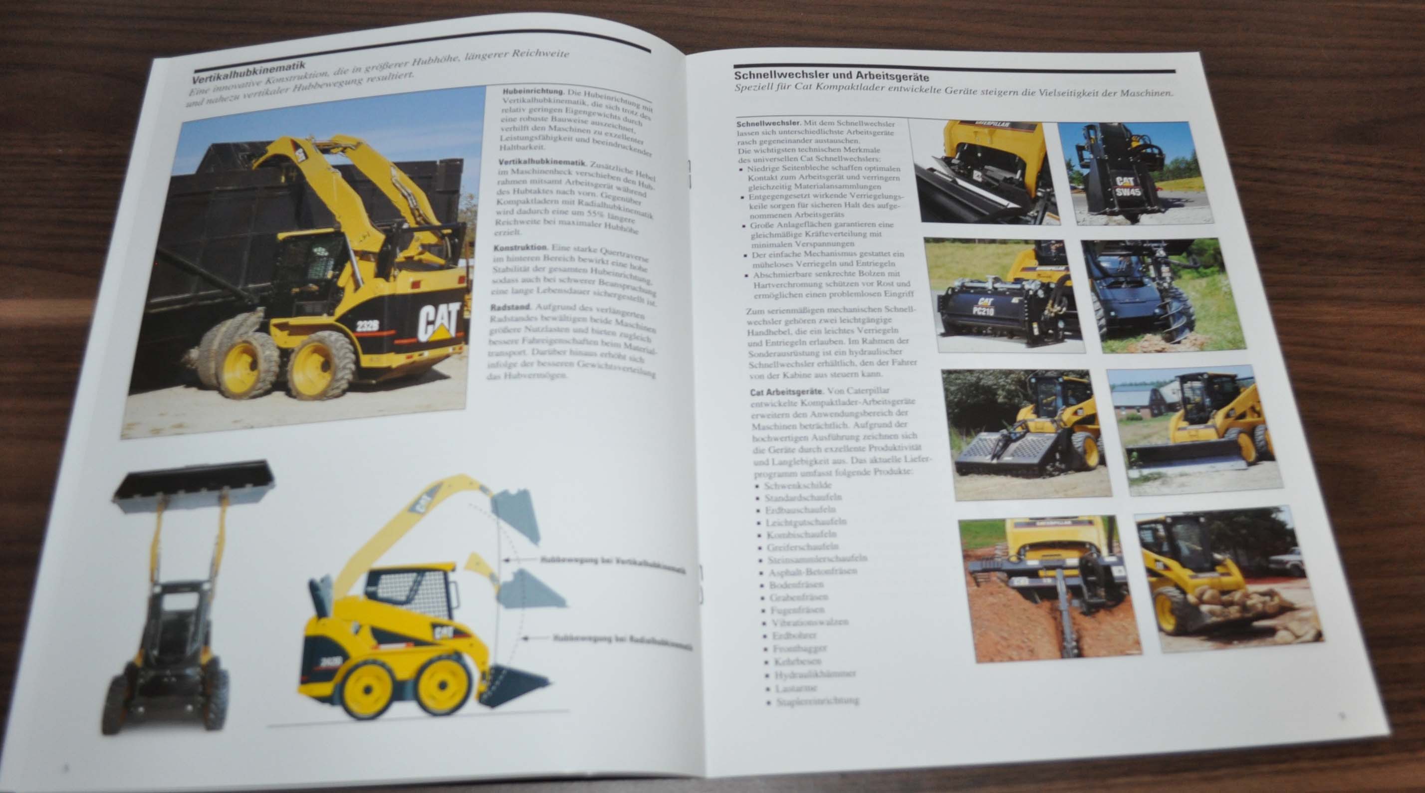 Caterpillar 232B 242B Kompaktlader Skid Steer Loader Brochure Prospekt ...