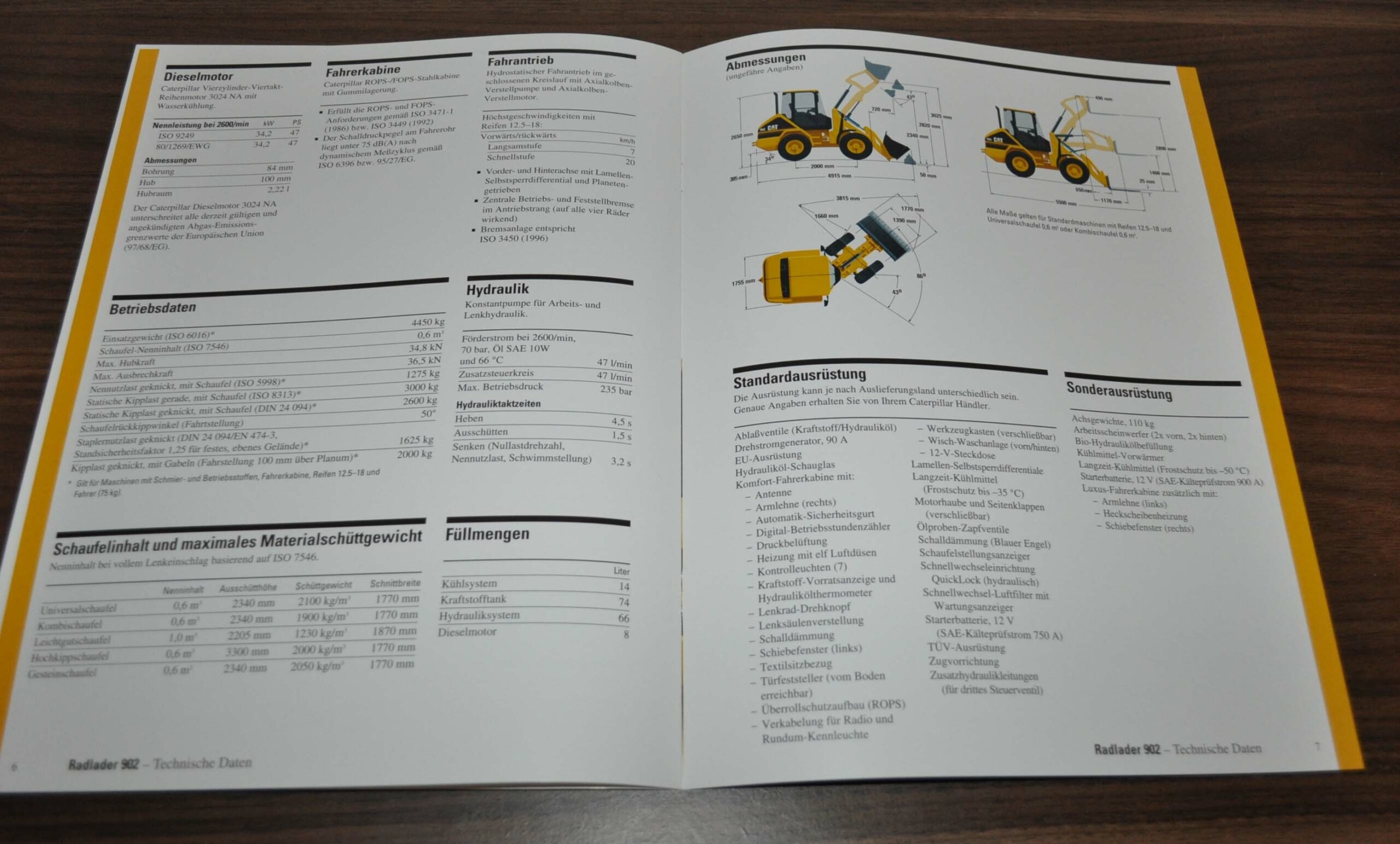 Caterpillar 902 Radlader Wheel Loader Specification Cat Brochure ...