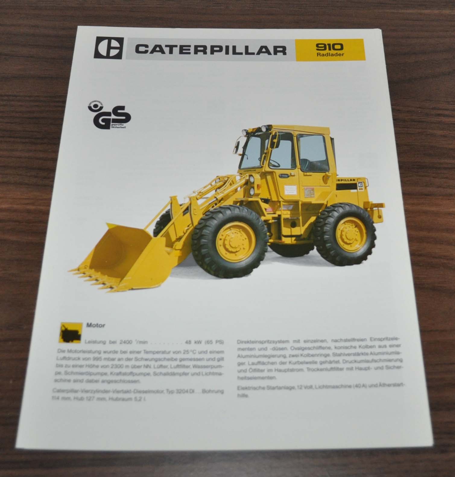Caterpillar 910 Radlader Wheel Loader Specification Cat Brochure ...