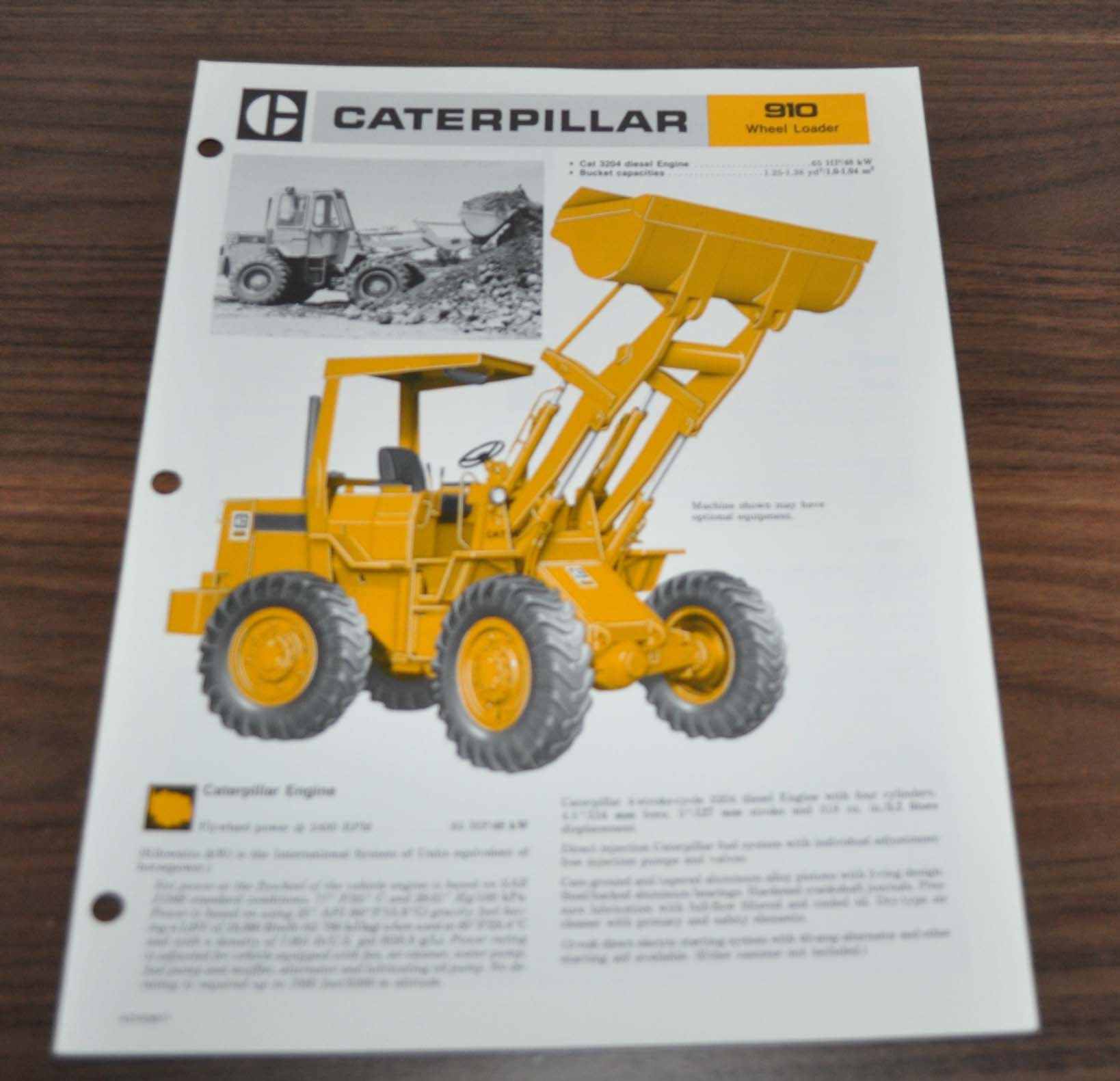 Caterpillar 910 Wheel Loader Specification Technical Data Cat Brochure ...