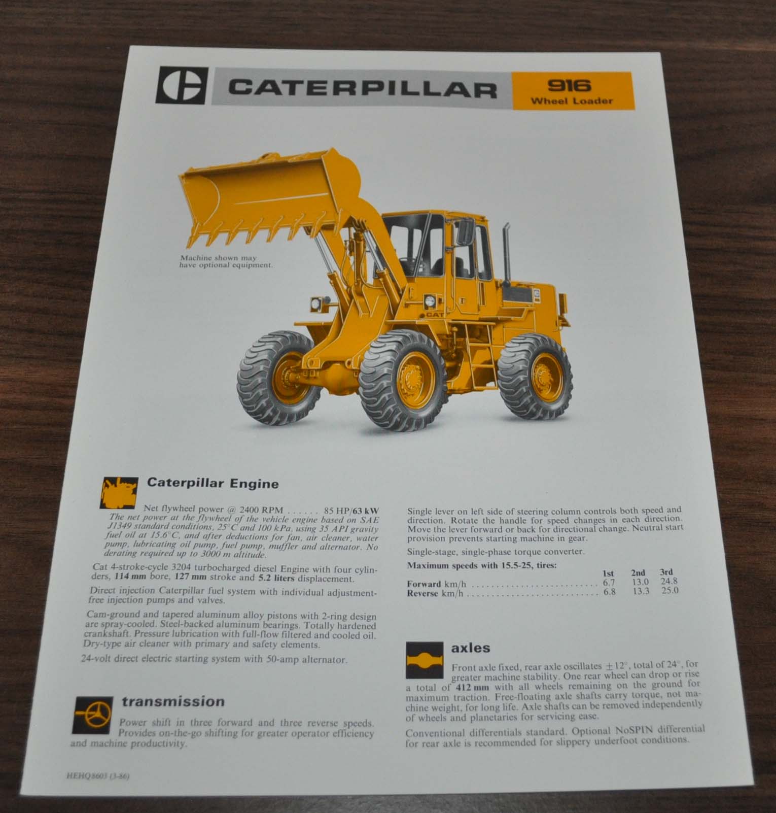 Caterpillar 916 Wheel Loader Specification Technical Data Cat Brochure ...