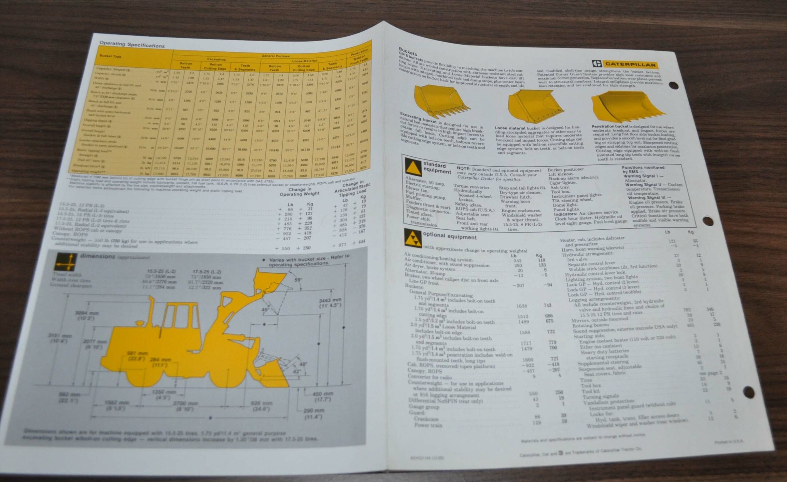 Caterpillar G916 Wheel Loader Specification Technical Data Cat Brochure ...