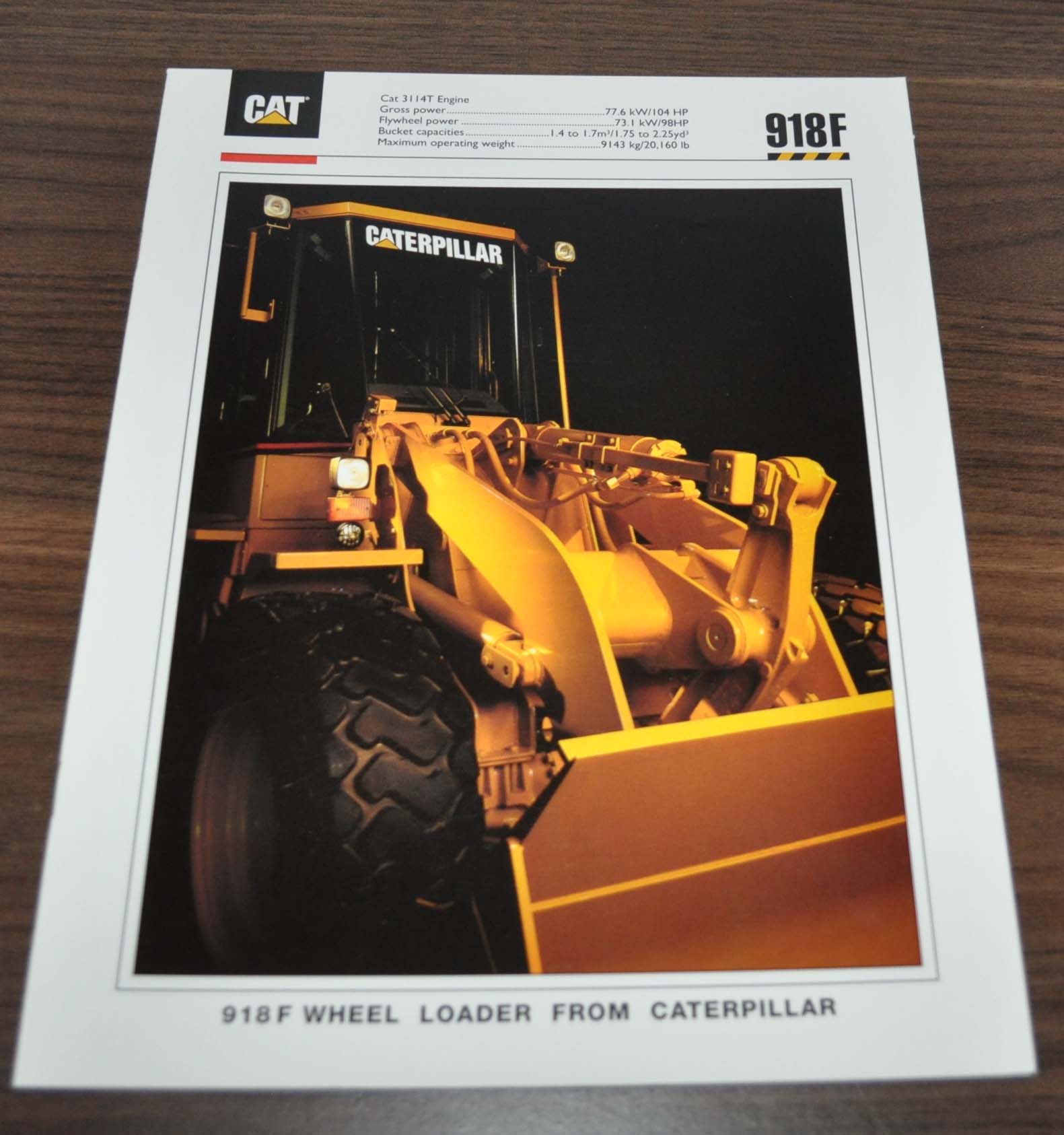 Caterpillar 918F Wheel Loader Specification Technical Data Cat Brochure ...