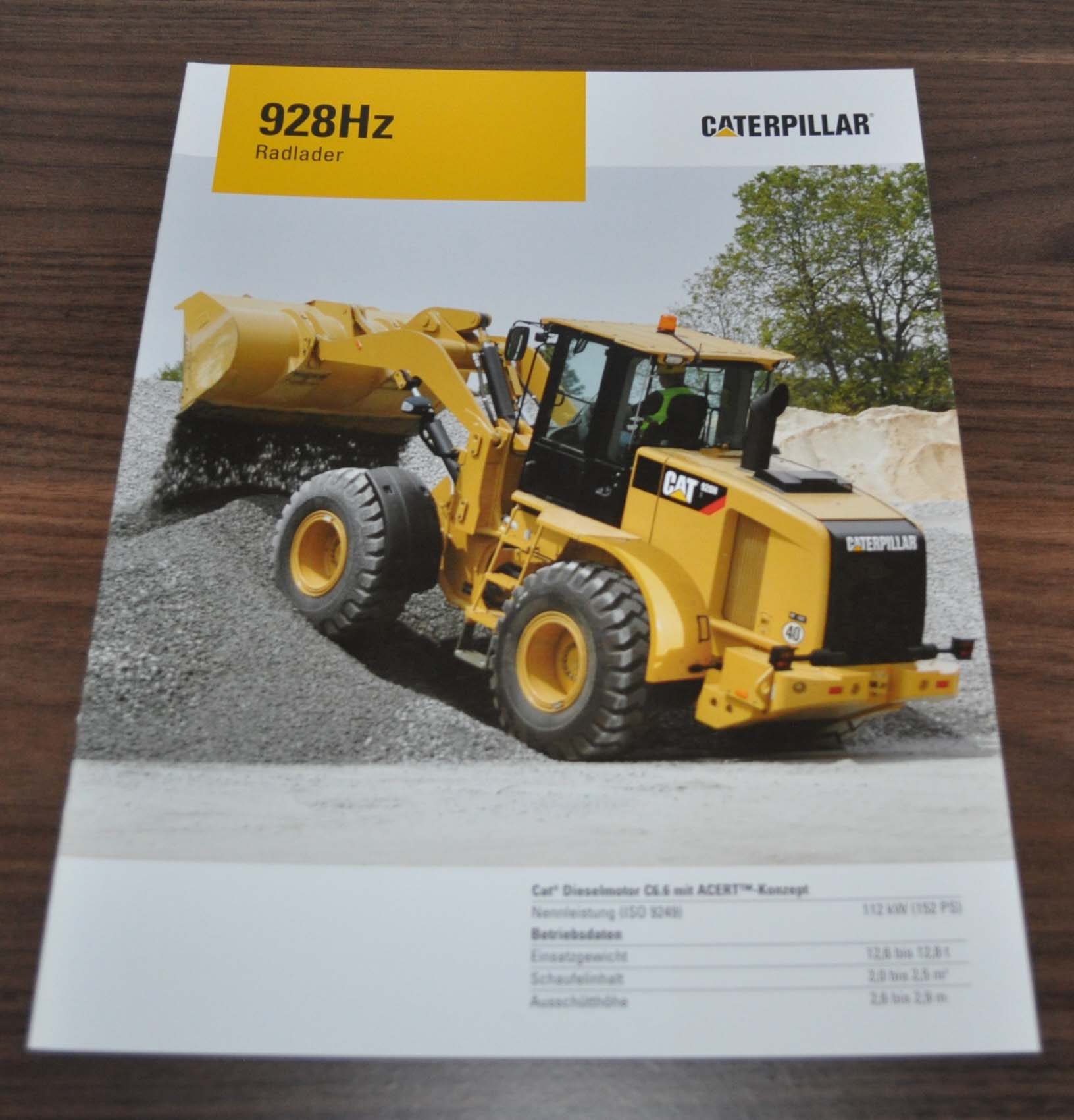Caterpillar 928Hz Radlader Wheel Loader Brochure Prospekt DE – AUTO BROCHURE