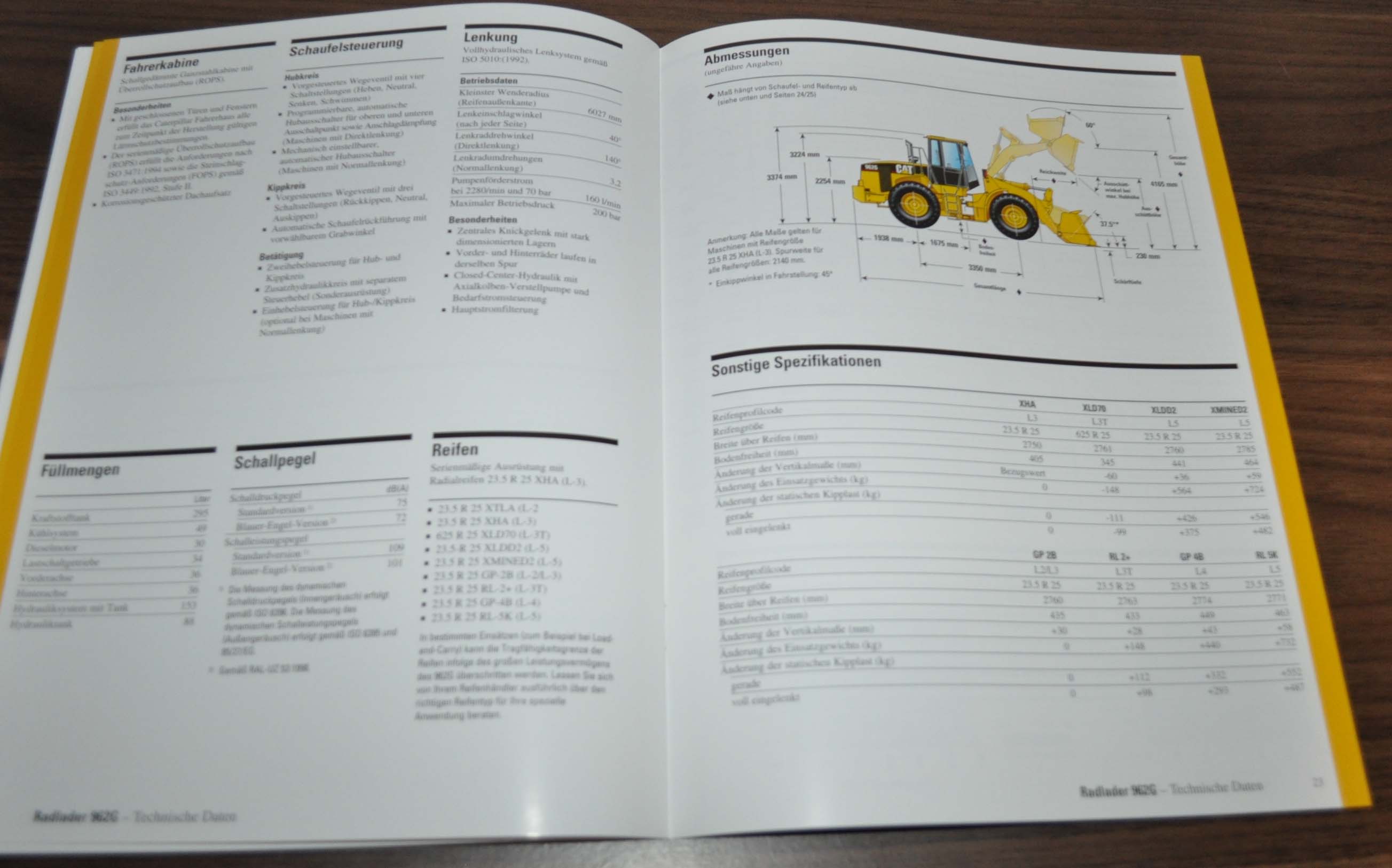 Caterpillar 962G Radlader Wheel Loader Technische Daten Brochure ...