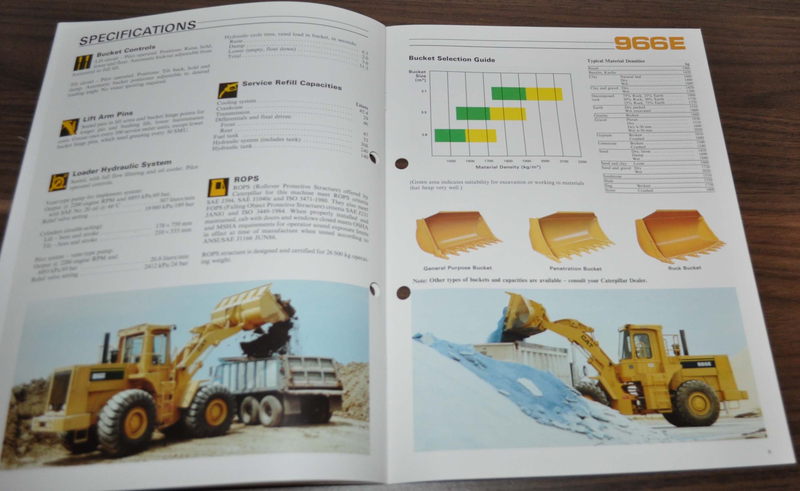 Caterpillar 966E Wheel Loader Specification Technical Data Brochure ...