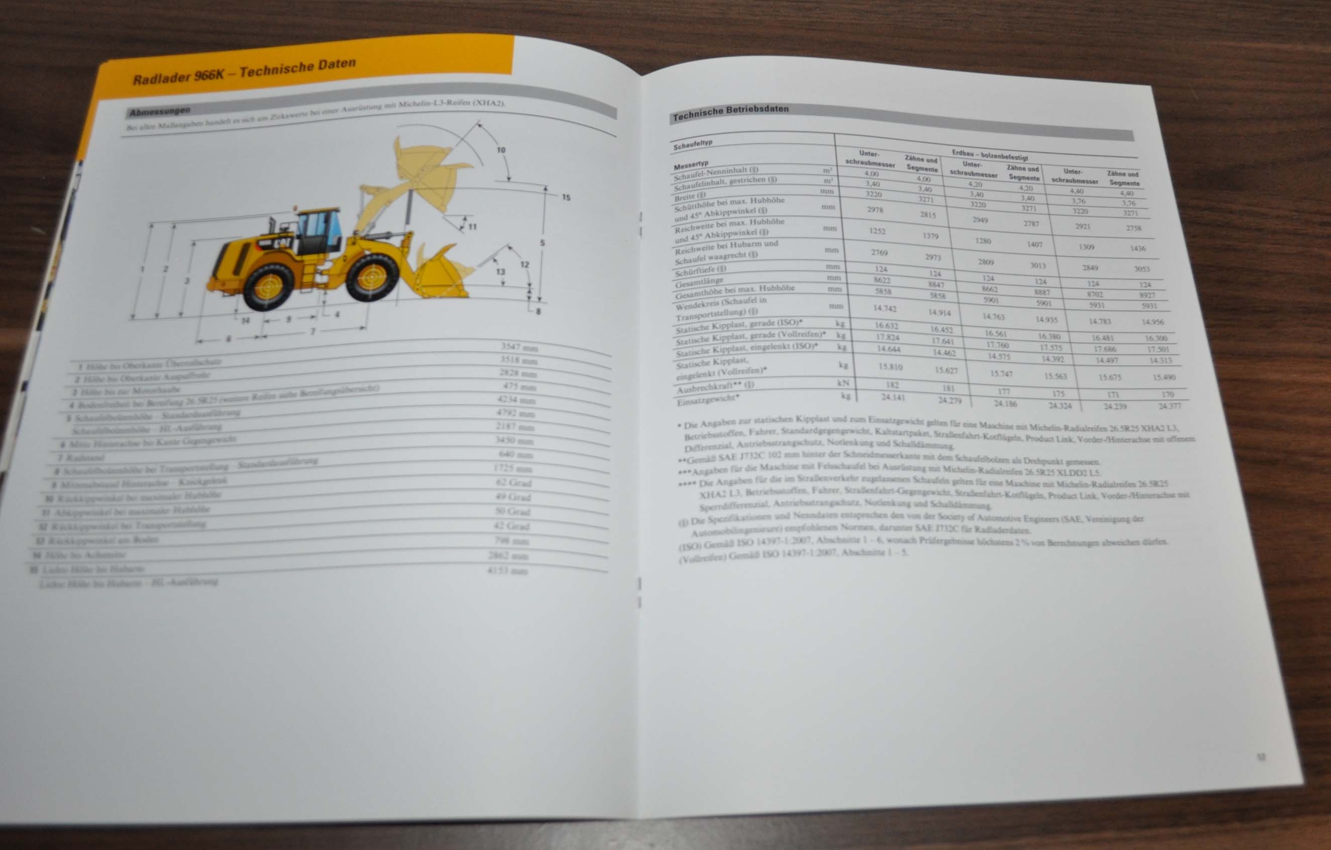 Caterpillar 966K Radlader Wheel Loader Technische Daten Brochure ...