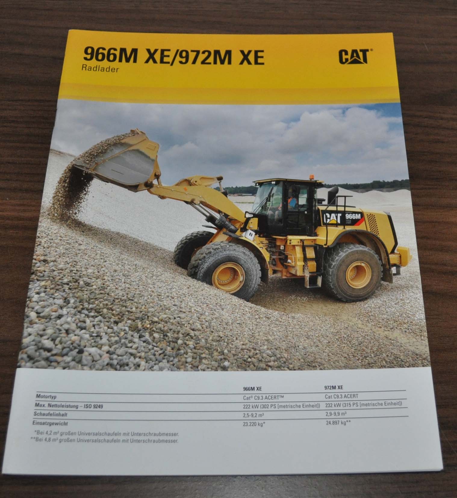 Caterpillar 966M 972M XE Radlader Wheel Loader Technische Date Brochure ...