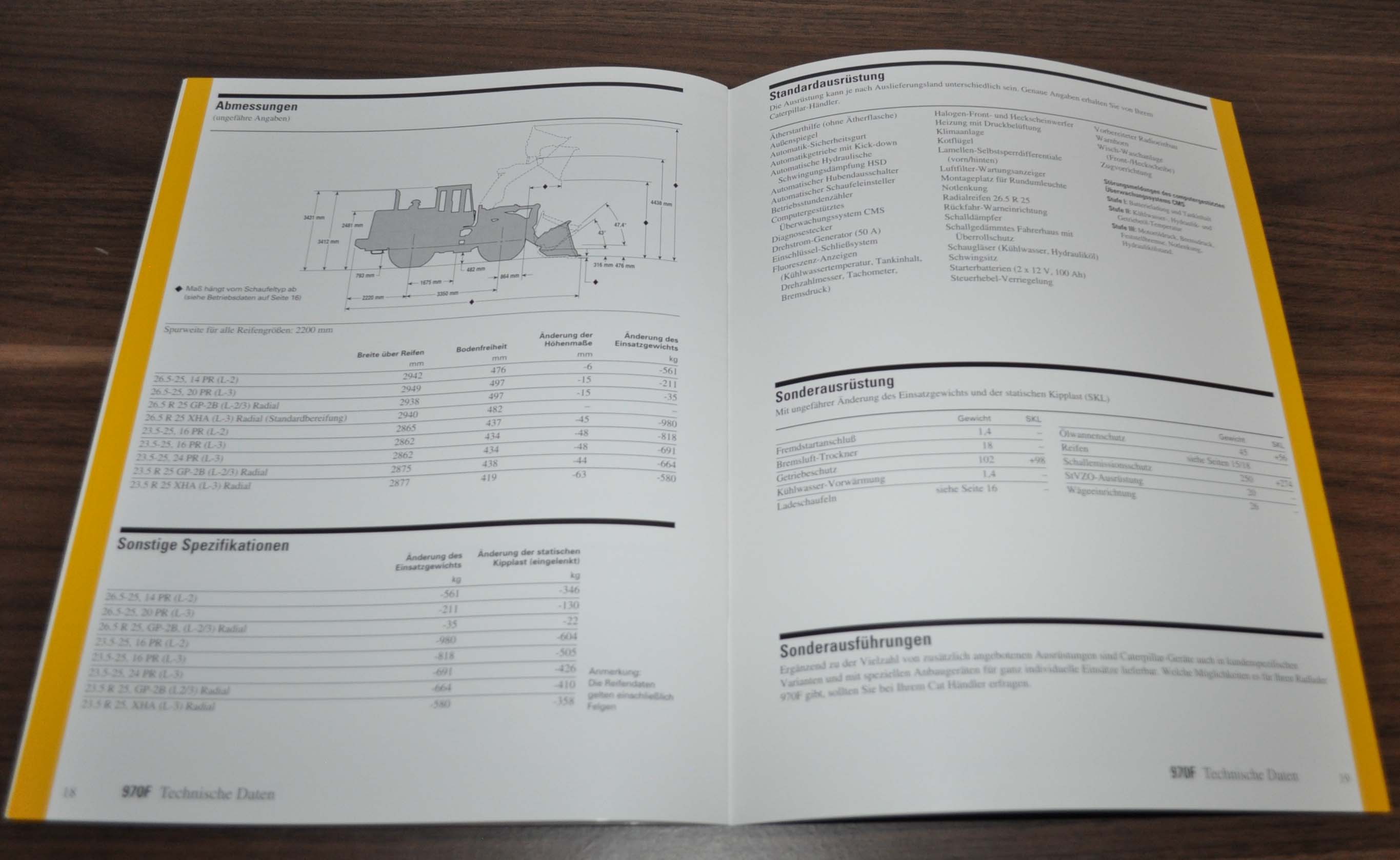Caterpillar 970F Quantum Radlader Wheel Loader Technische Date Brochure ...