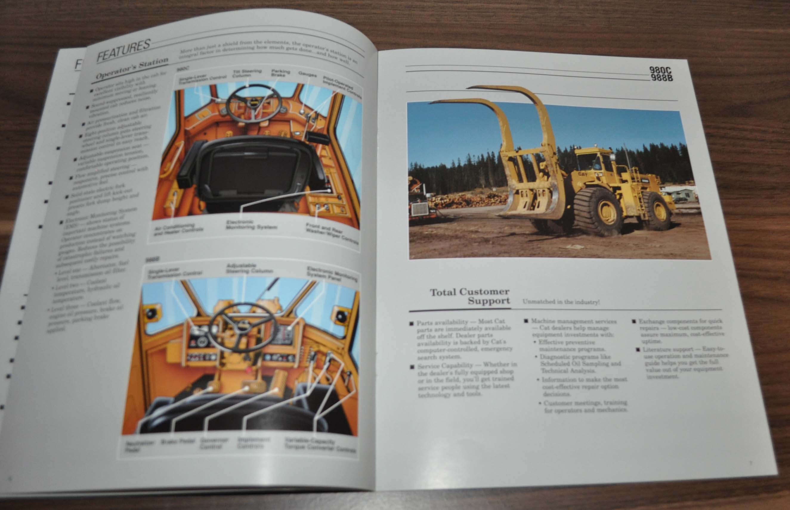 Caterpillar 980C 988B Wheel Log Loader Specification Technical Brochure ...