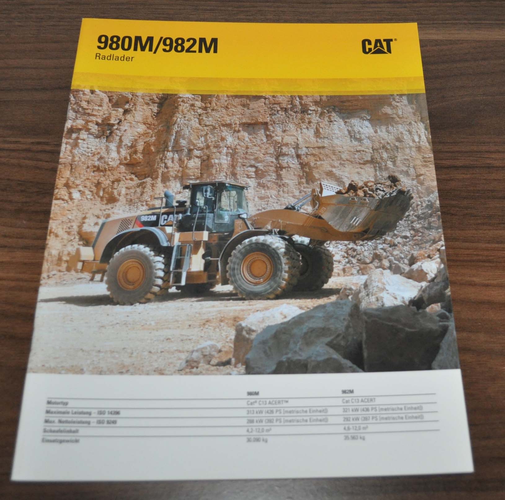 Caterpillar 980M 982M Radlader Wheel Loader Technische Daten Brochure ...