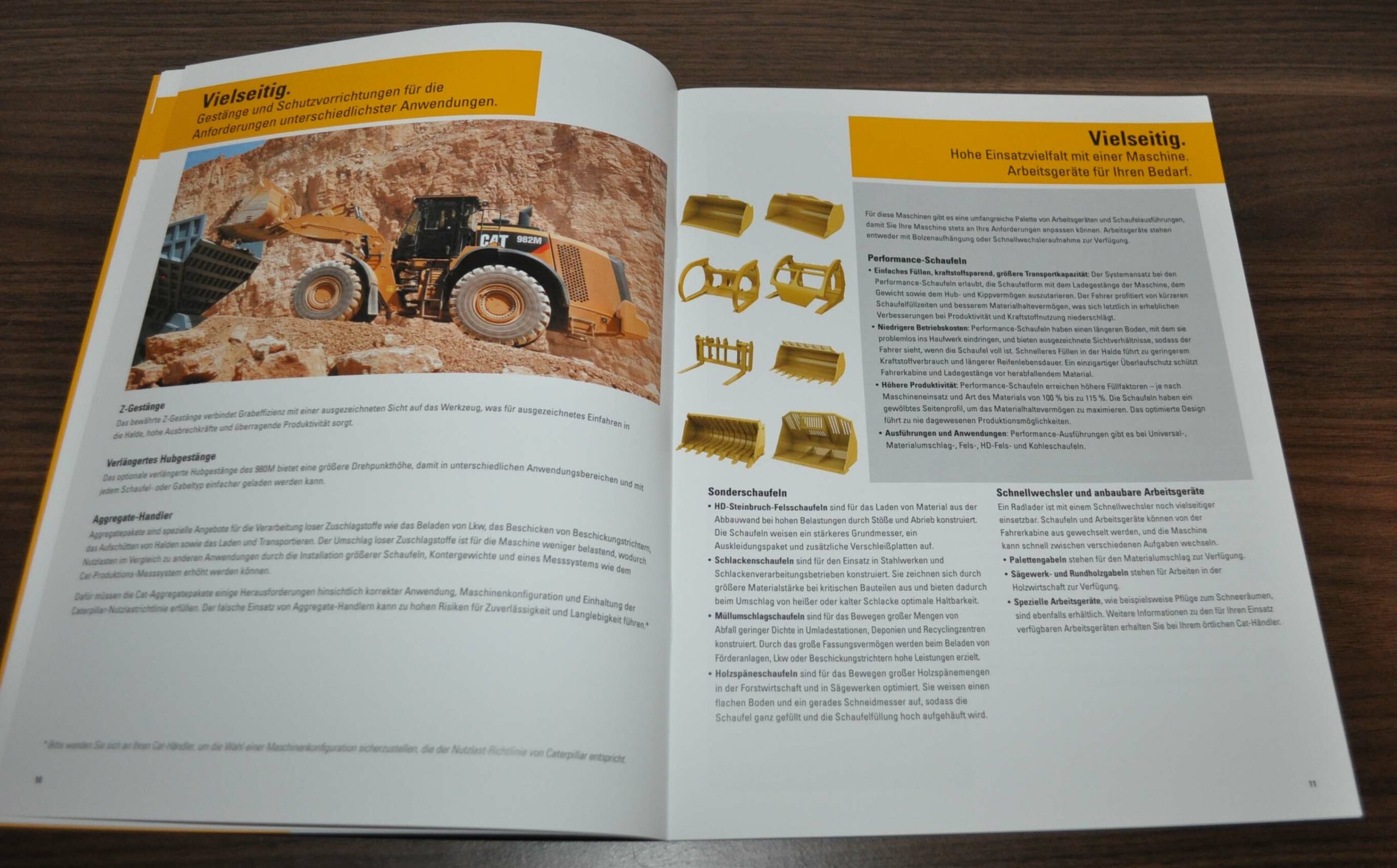Caterpillar 980M 982M Radlader Wheel Loader Technische Daten Brochure ...