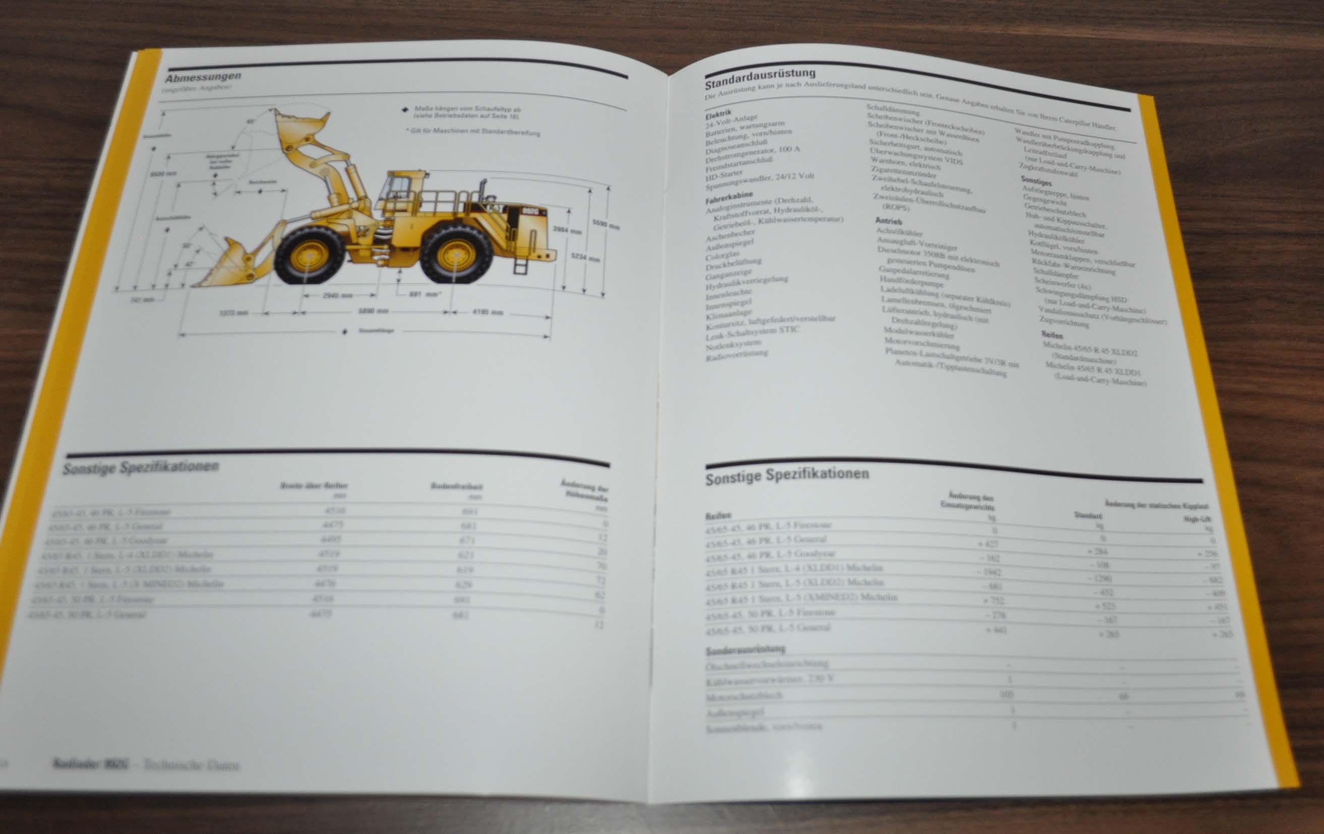 Caterpillar 992G Radlader Wheel Loader Technische Daten Brochure ...
