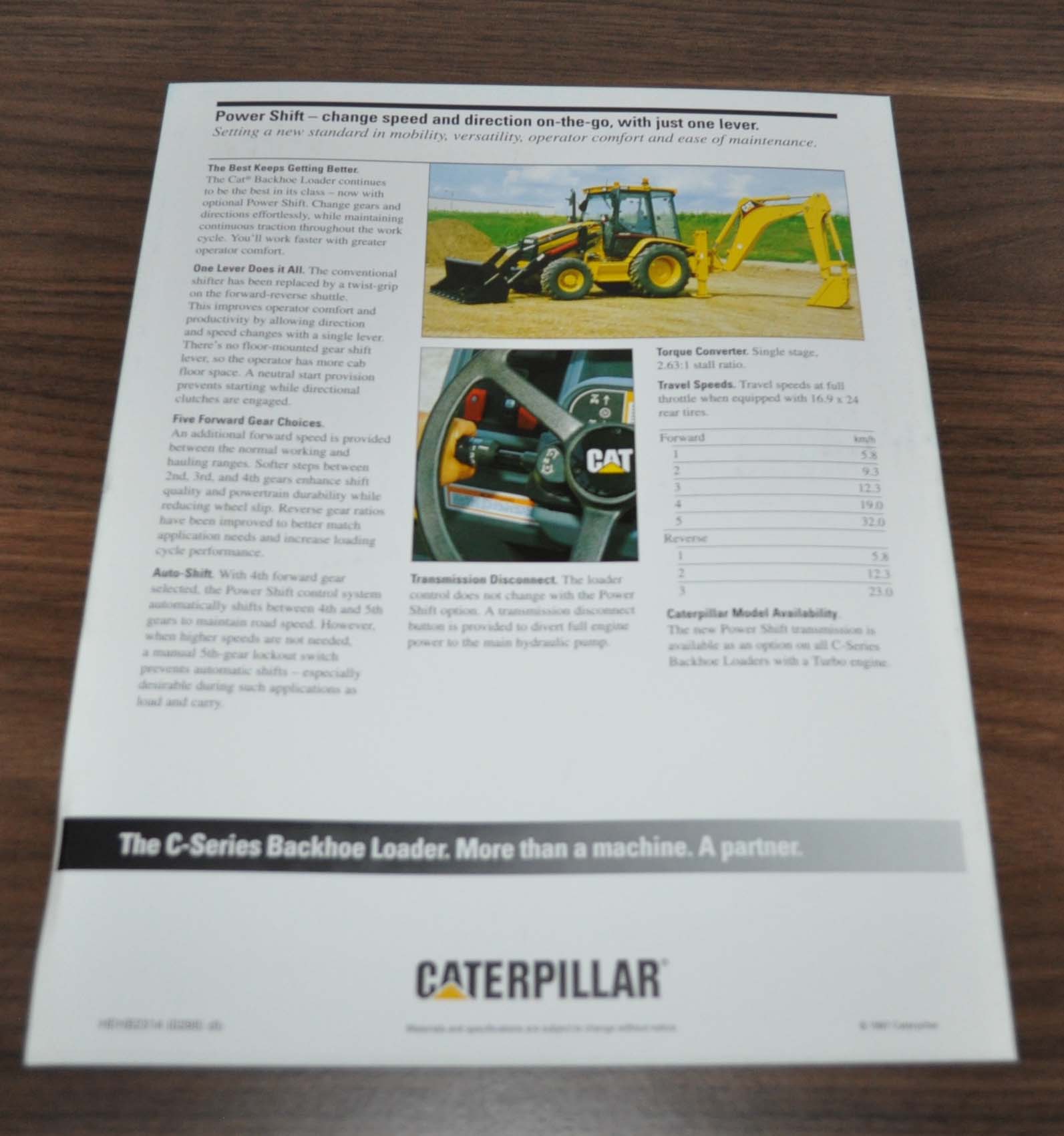 Caterpillar Backhoe Loader Power Shift Specification Technical Brochure ...