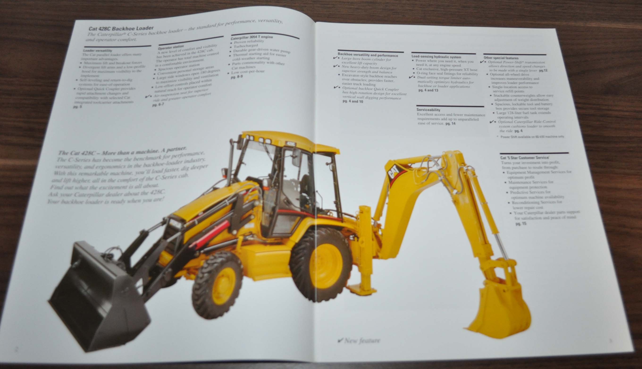 Caterpillar 428C Backhoe Loader Specification Technical Data Brochure ...