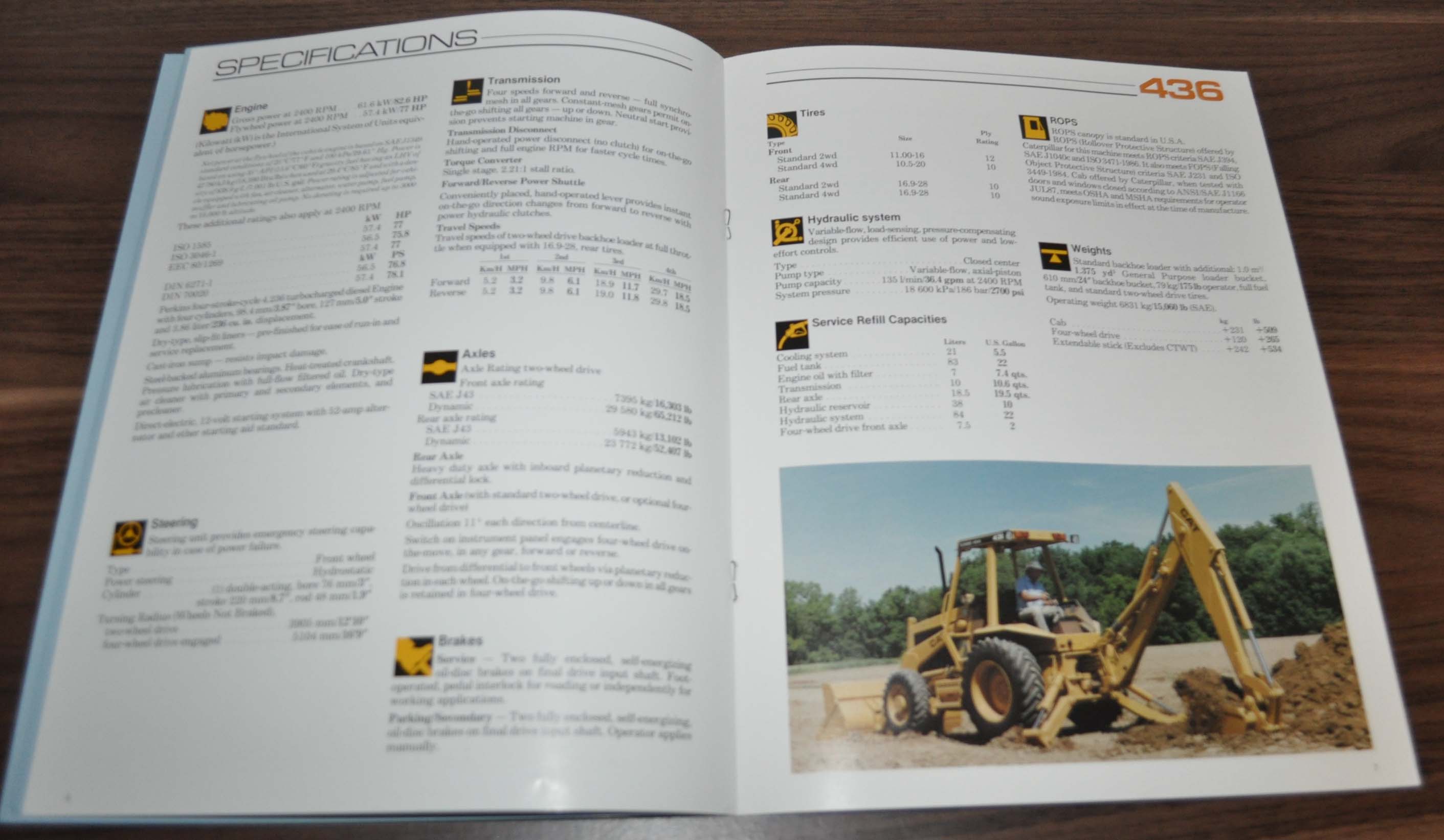 Caterpillar 436 Backhoe Loader Specification Technical Data Brochure ...