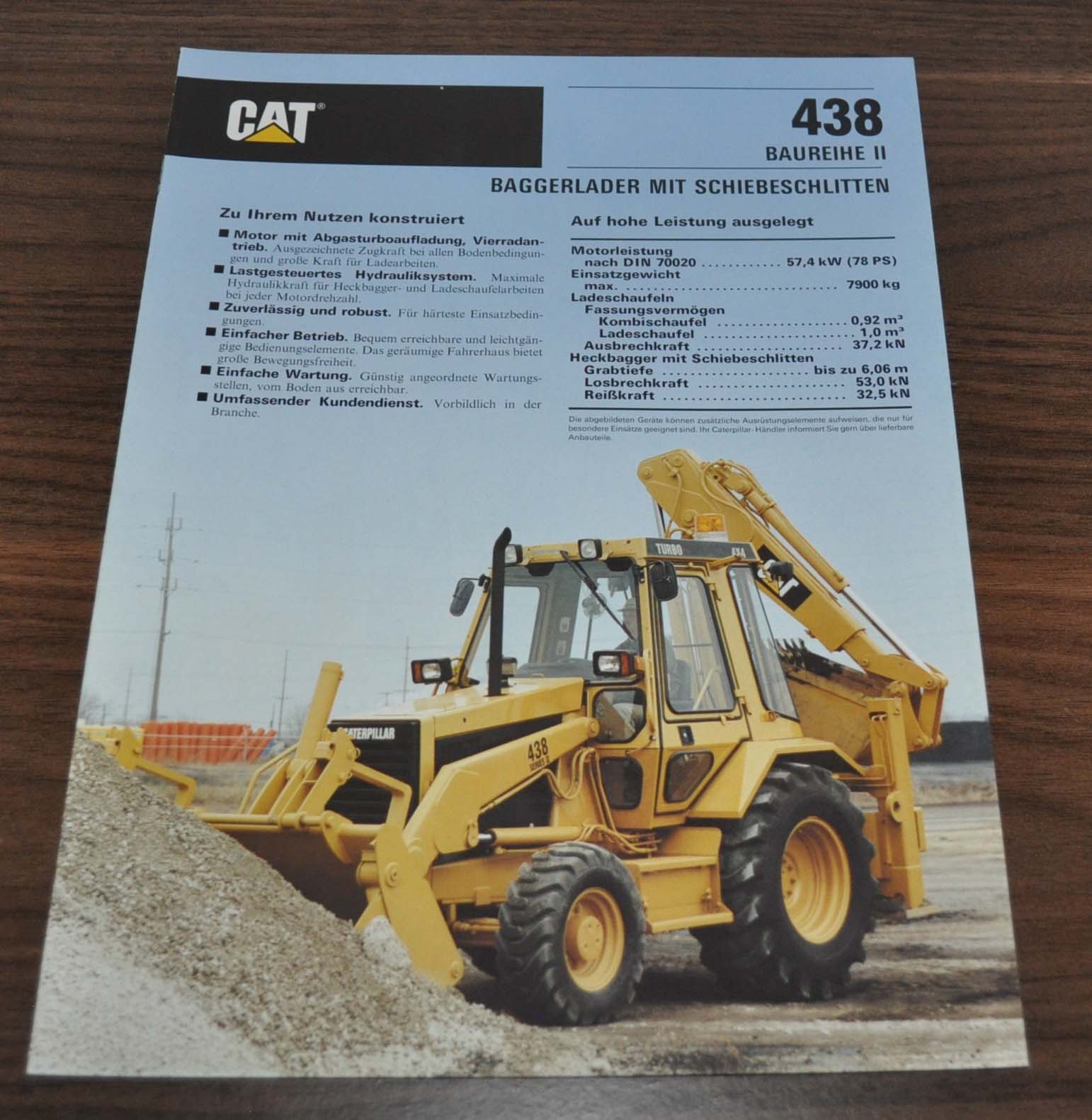 Caterpillar 438 Baureihe II Baggerlader Backhoe Loader Cat Brochure ...
