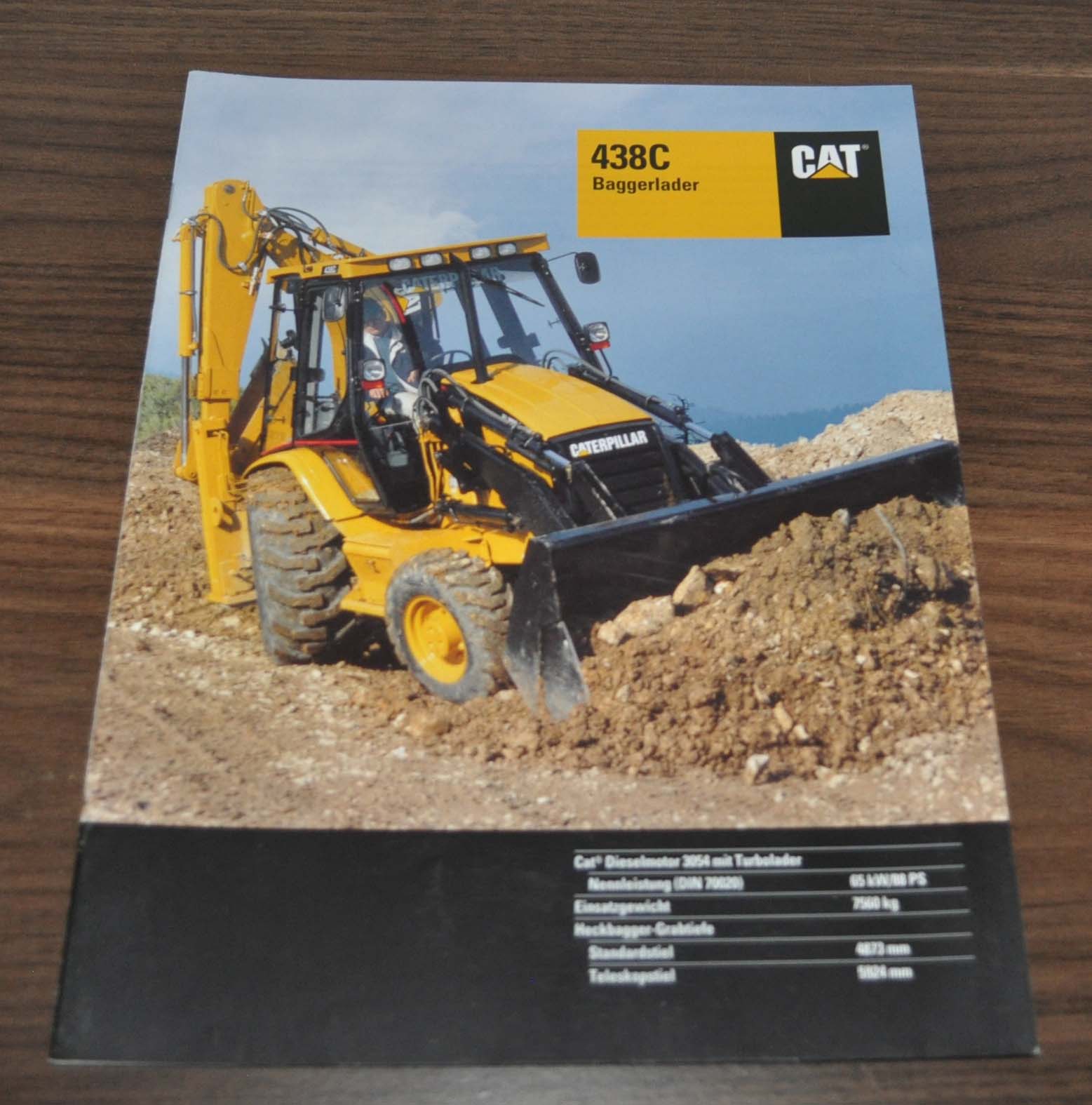 Caterpillar 438C Baggerlader Backhoe Loader Cat Specification Brochure Prospekt – AUTO BROCHURE