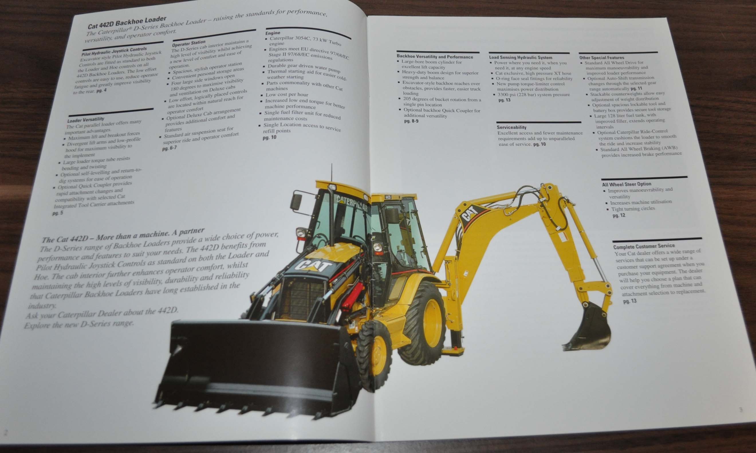 Caterpillar 442D Backhoe Loader Specification Technical Data Brochure ...