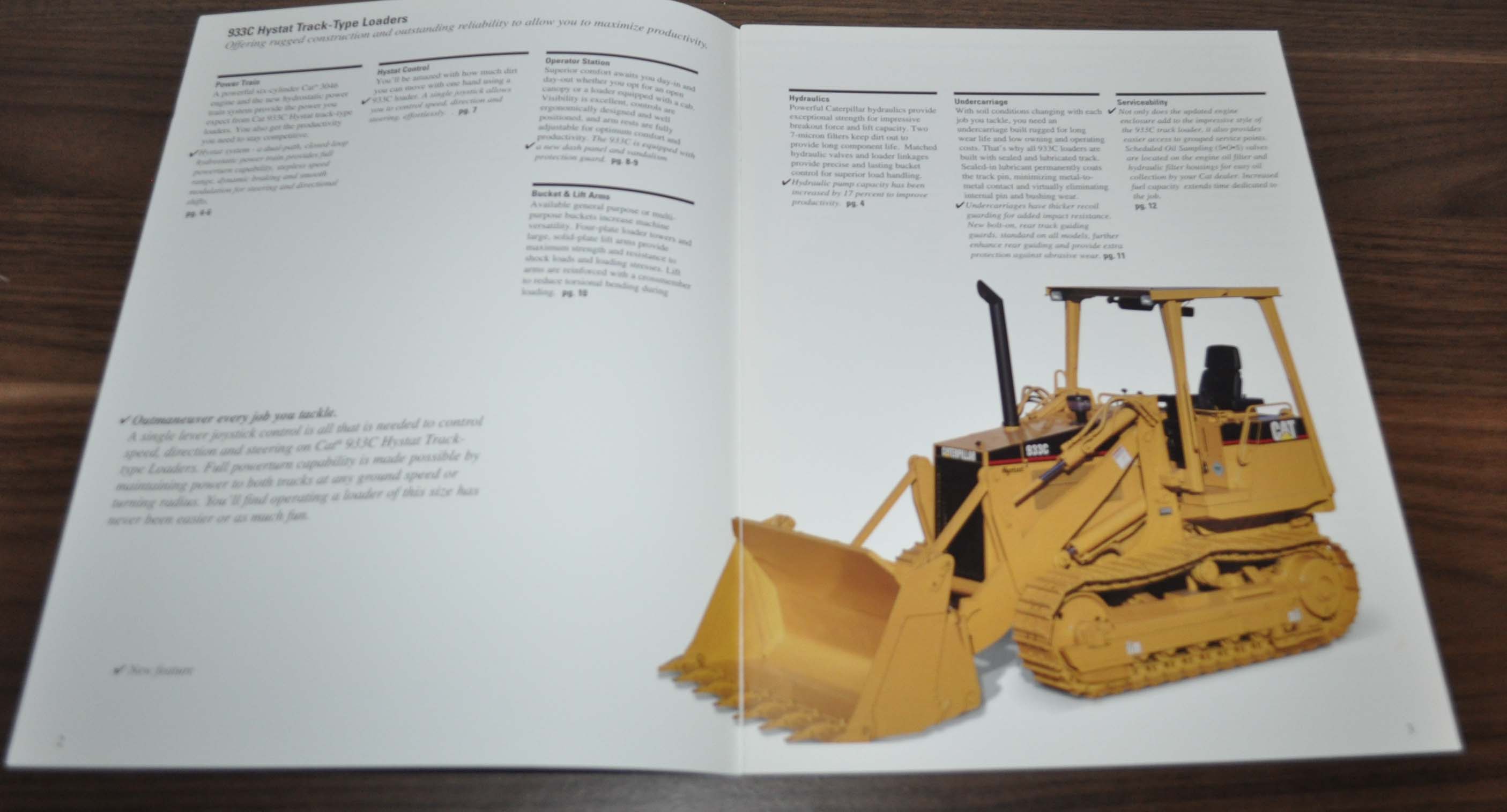 Caterpillar 933C Hystat Track-Type Loader Specification Brochure ...