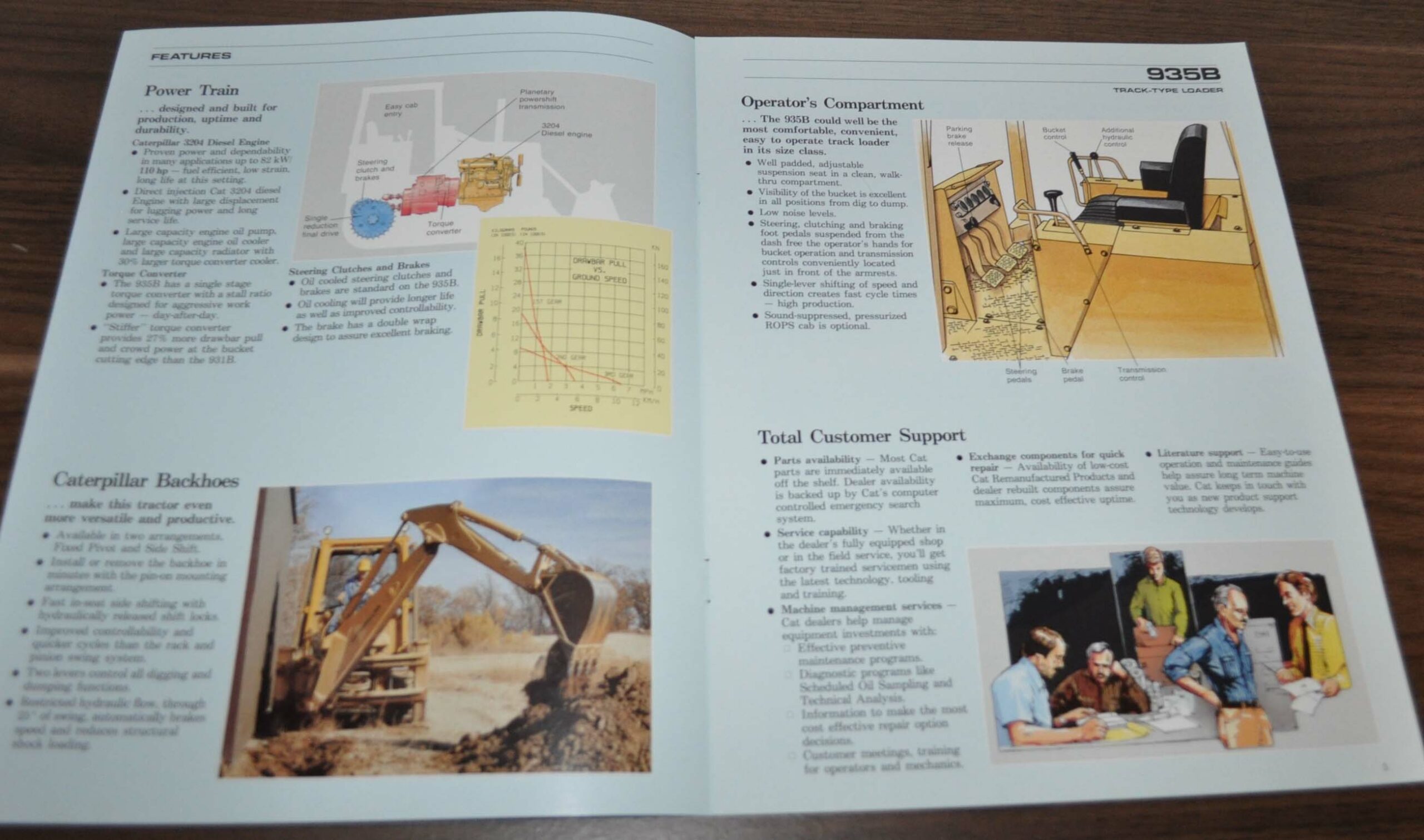 Caterpillar 935B Track-Type Loader Specification Brochure Prospekt – AUTO BROCHURE