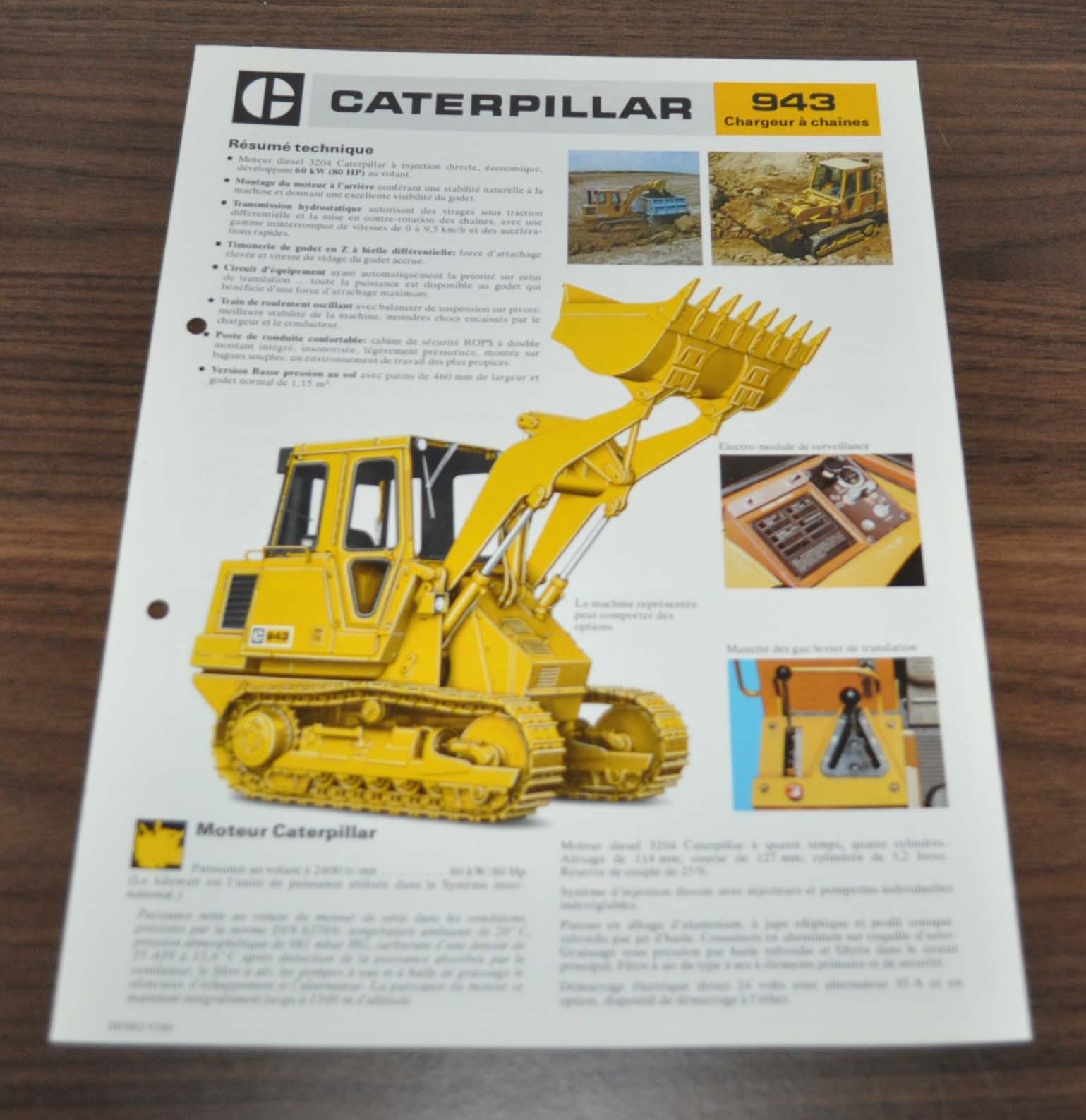 Caterpillar 943 Track-Type Loader Specification Brochure Prospekt ...