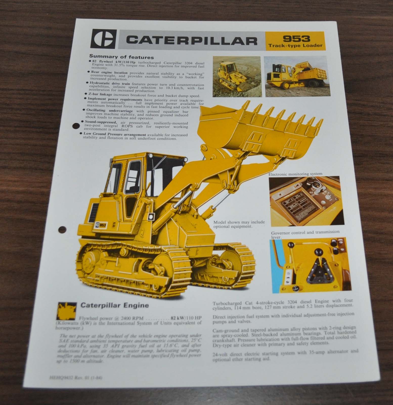 Caterpillar 953 Track-Type Loader Specification Technical Date Brochure ...