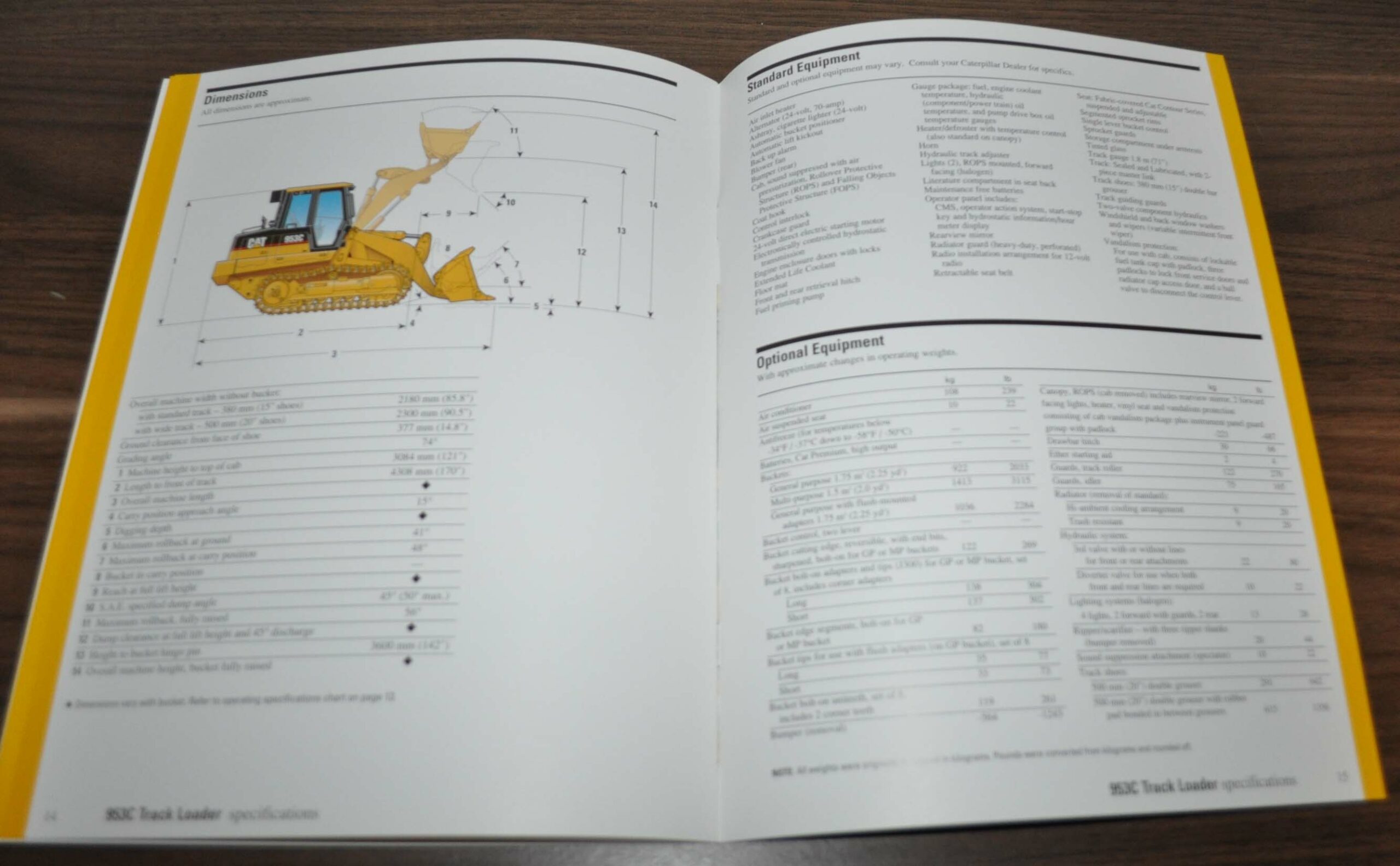 Caterpillar 953C Track-Type Loader Specification TechnicalDate Brochure ...