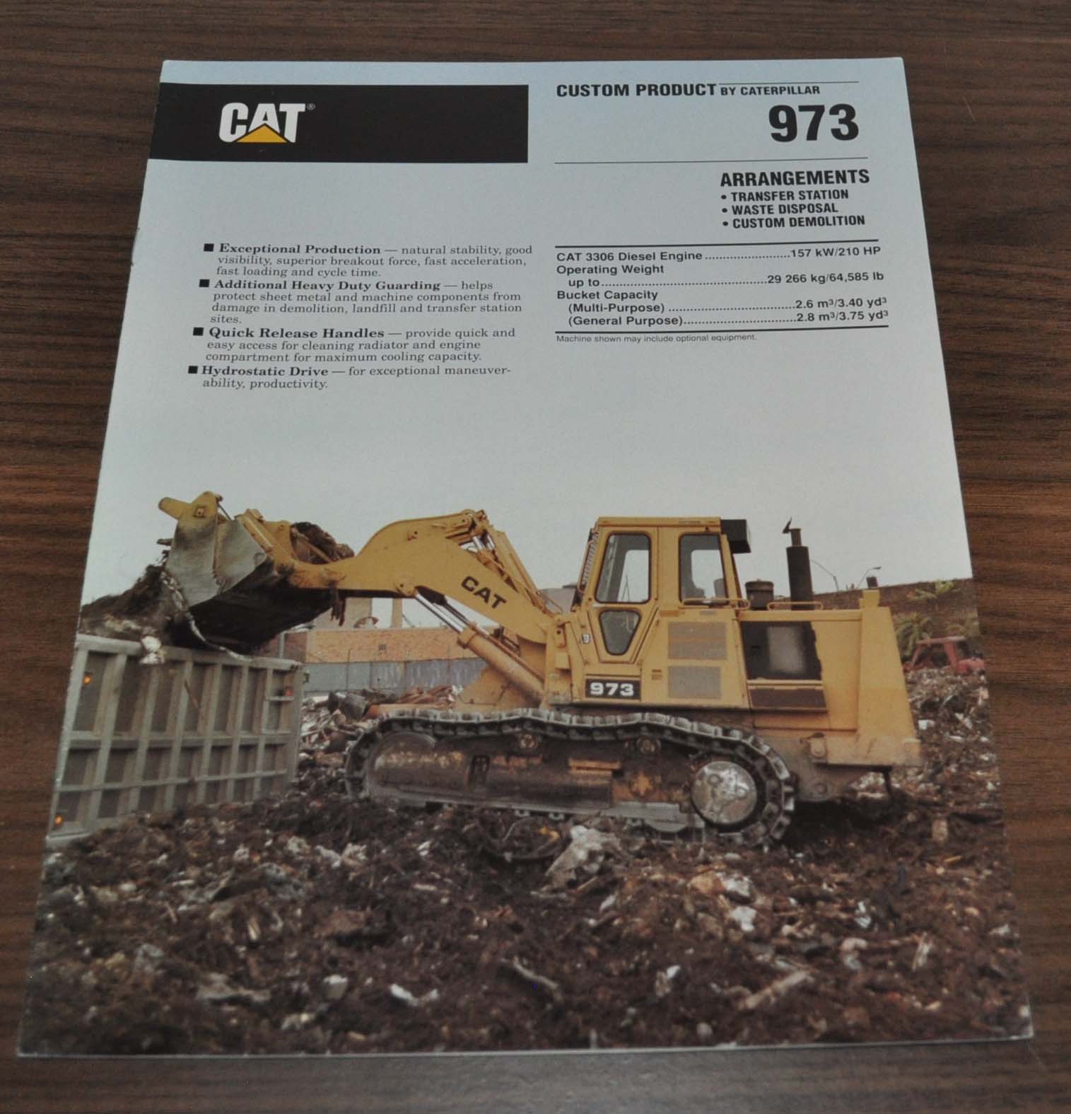 Caterpillar 973 Waste Disposal Demolition Track-Type Loader Brochure ...