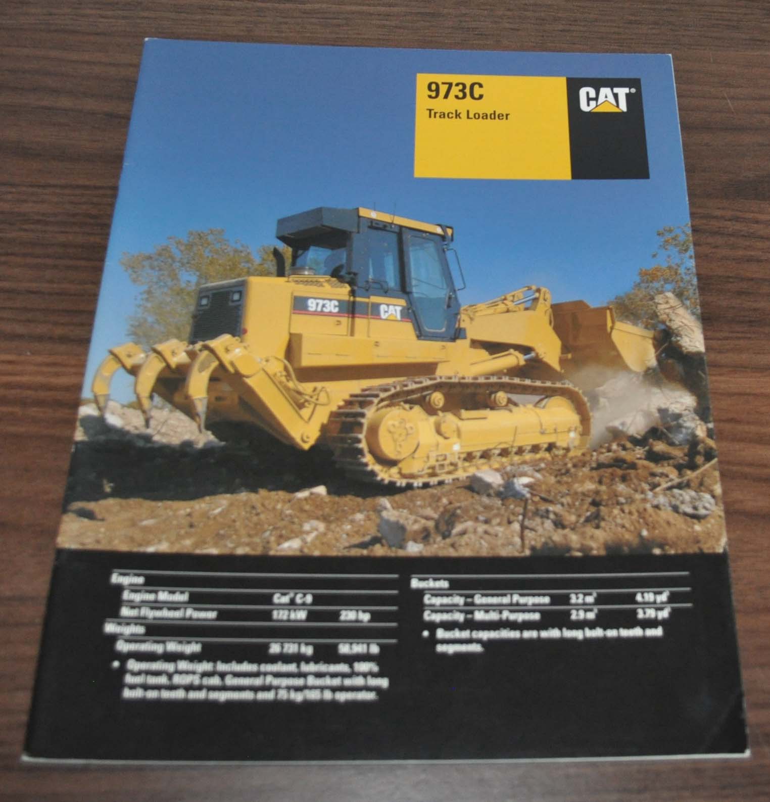 Caterpillar 973C Track Loader Specification Technical Date Brochure ...