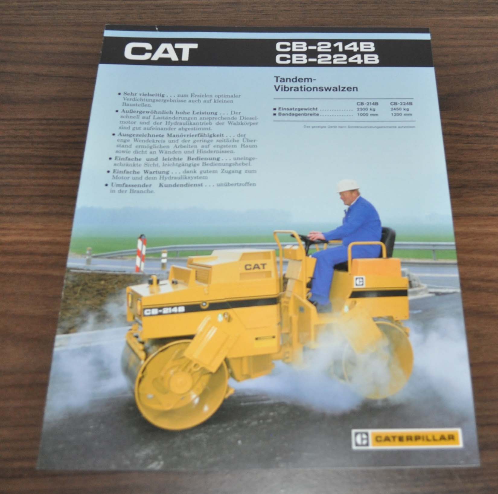 Caterpillar CB-224B CB-214B Tandem Cat Specification Brochure Prospekt ...