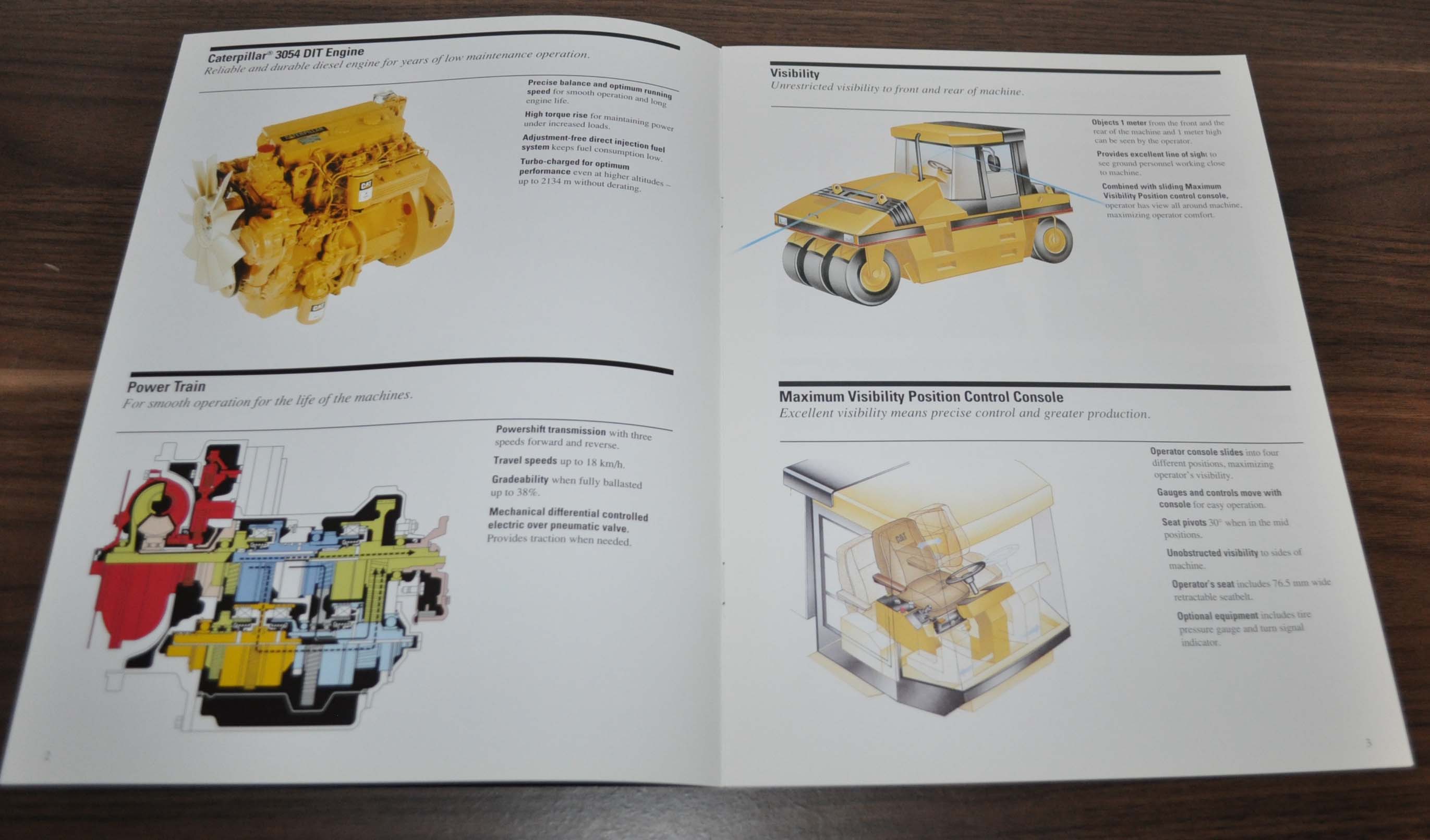 Caterpillar PS-300B PF-300B Pneumatic Tire Compactors Cat Brochure ...