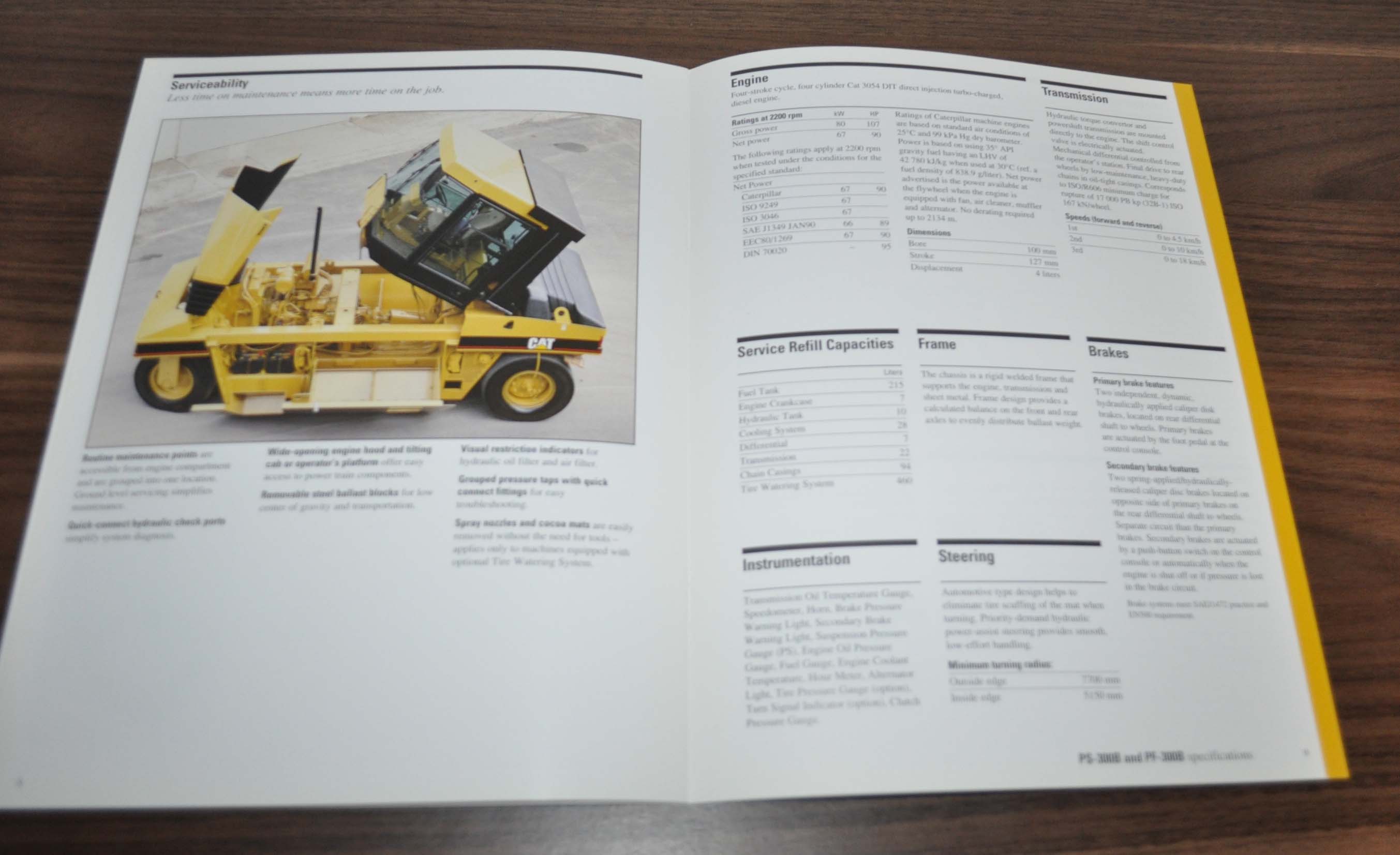 Caterpillar PS-300B PF-300B Pneumatic Tire Compactors Cat Brochure ...